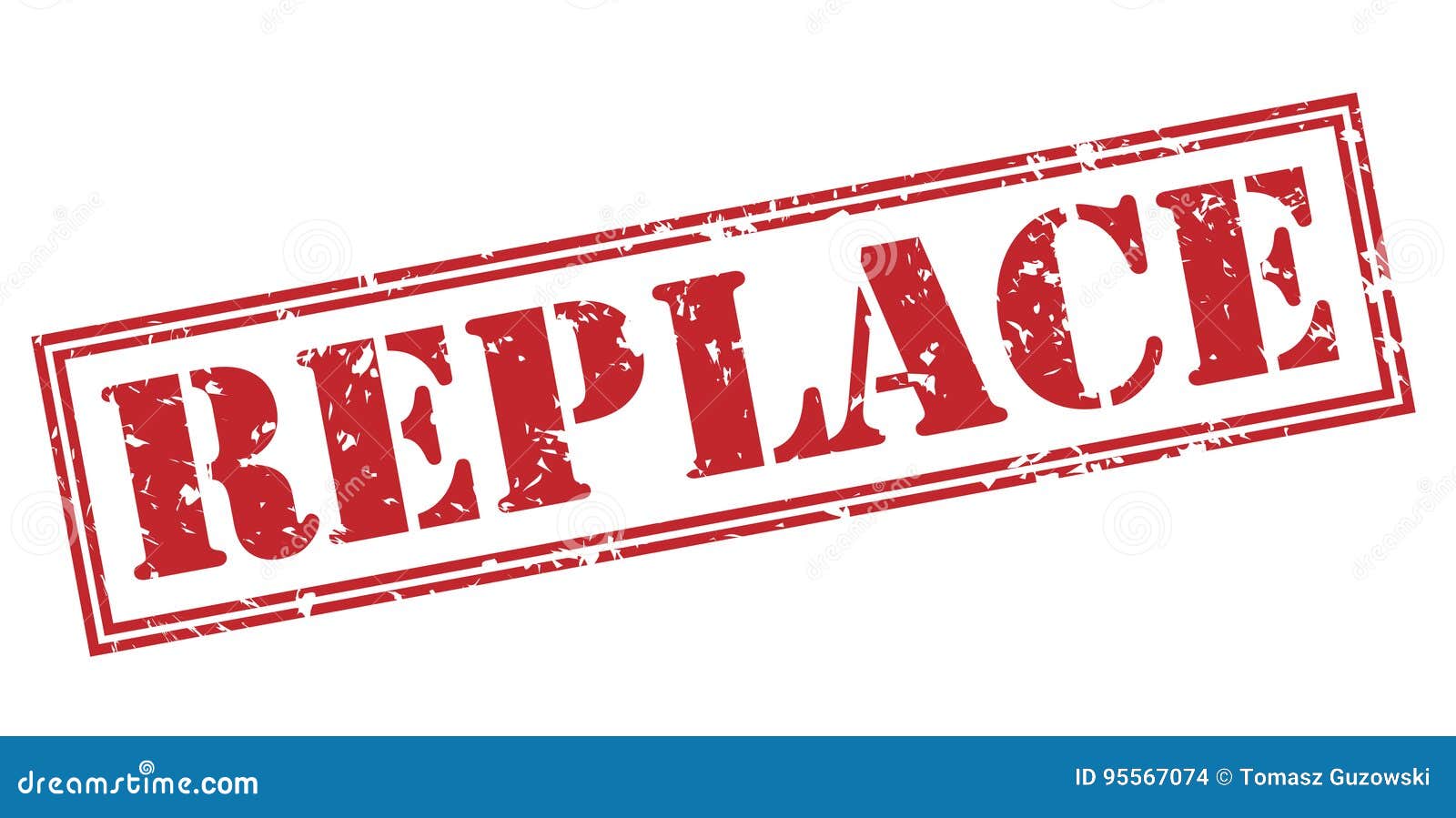 Substituya el sello rojo stock de ilustración. Ilustración de ...