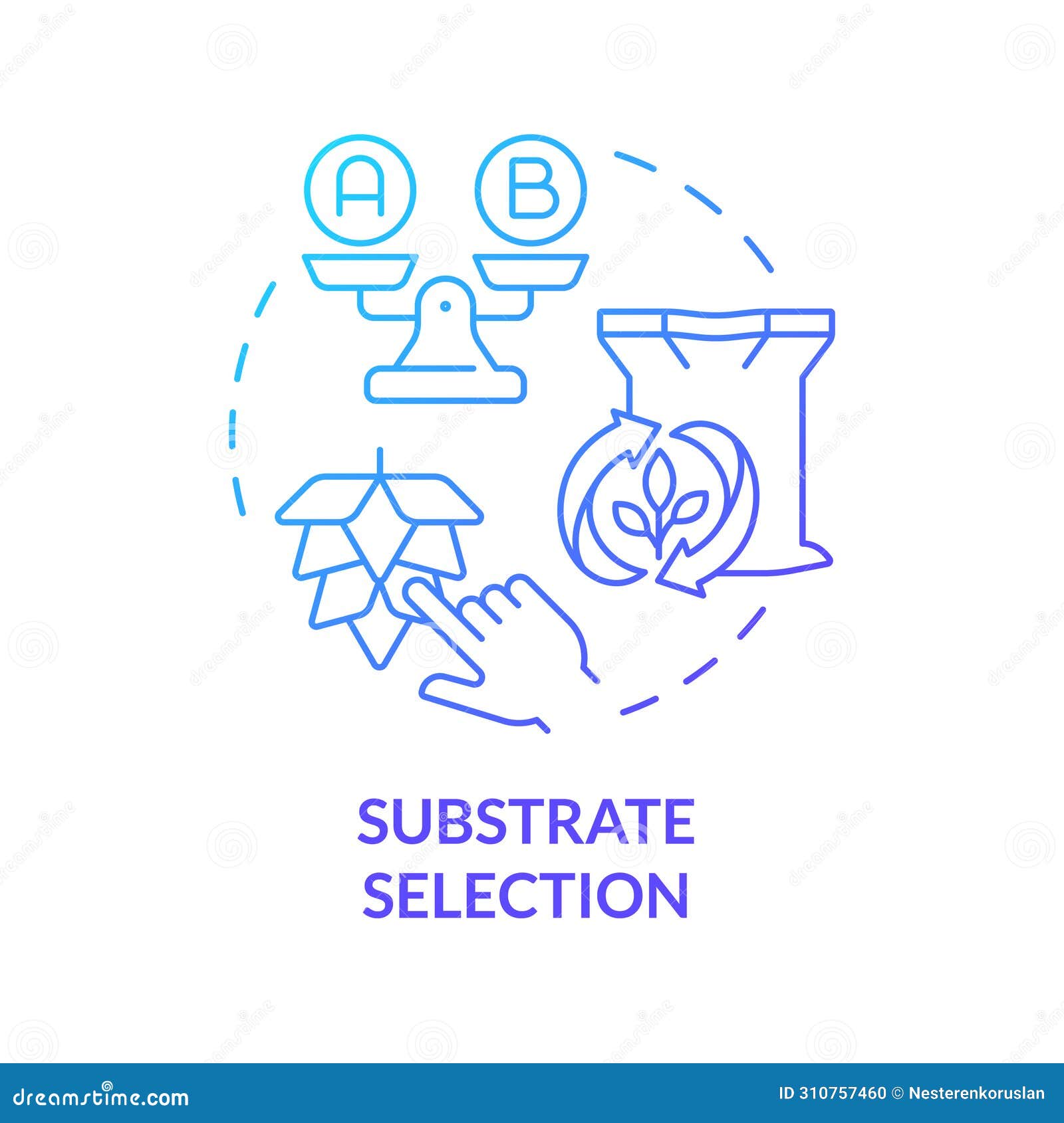 Substrate Selection Multi Color Concept Icon Cartoon Vector ... Substrate Selection Multi Color Concept Icon Cartoon Vector ...