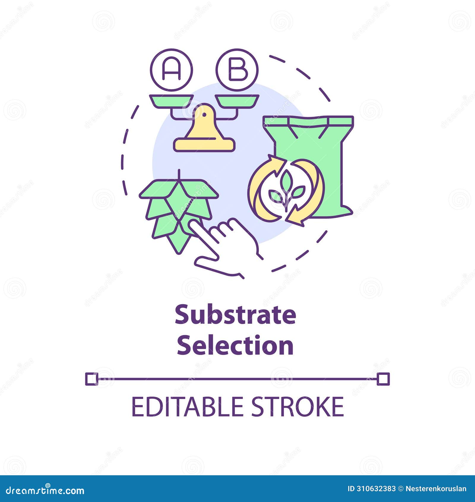 Substrate Selection Multi Color Concept Icon Cartoon Vector ... Substrate Selection Multi Color Concept Icon Cartoon Vector ...