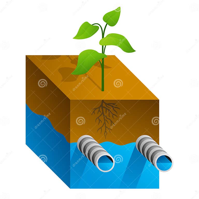 Subsurface Drainage System Isometric Illustration Stock Vector ...