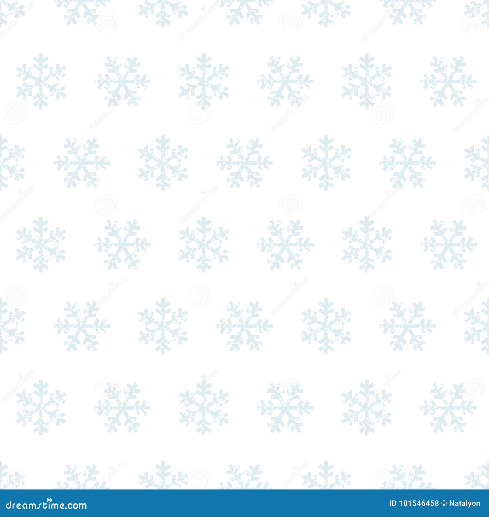 Subtle Blue Snowflakes on White Seamless Pattern, Vector Stock Vector ...