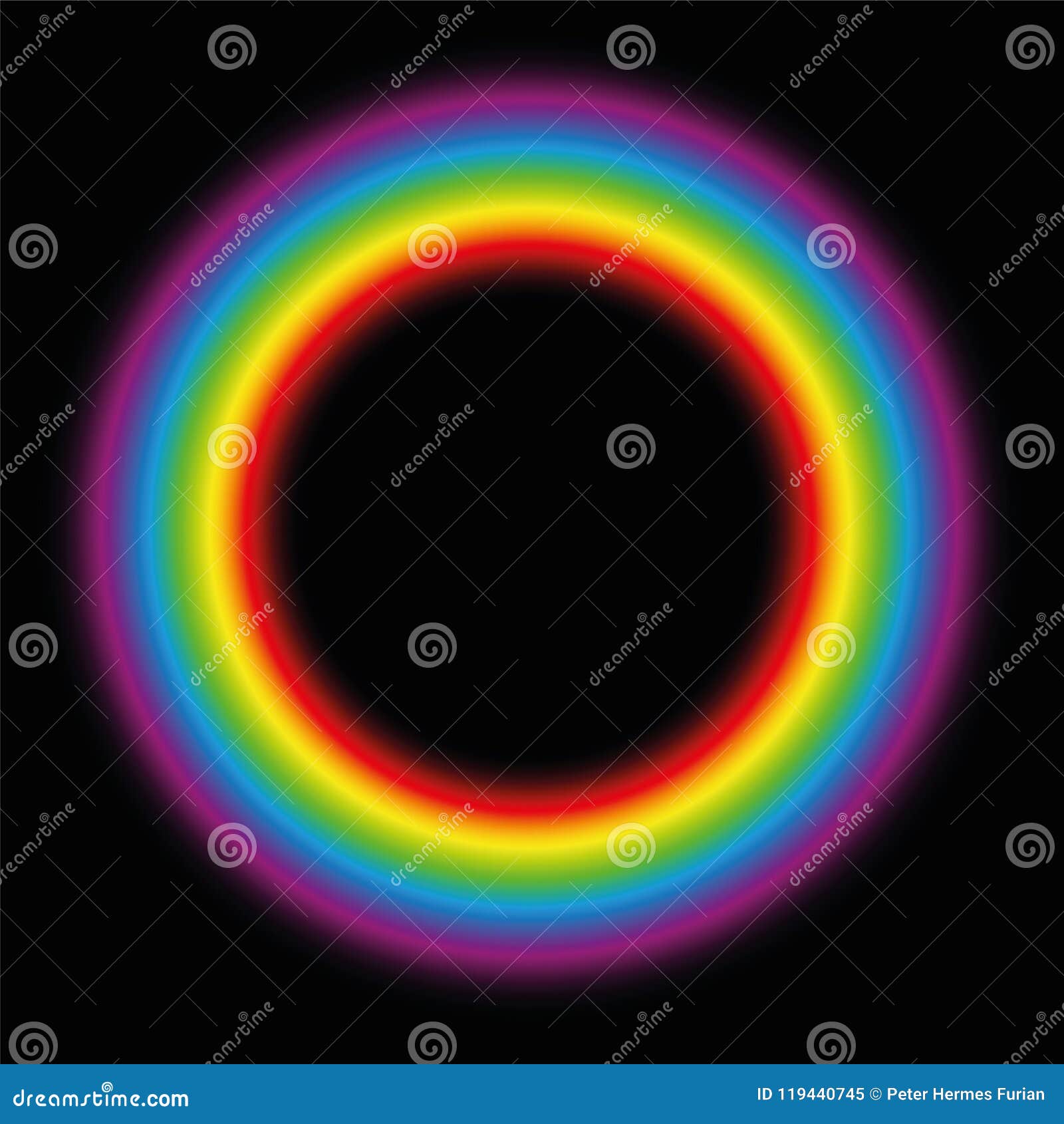 Subtle Body Circle Rainbow Gradient Aura Ring Stock Vector ...