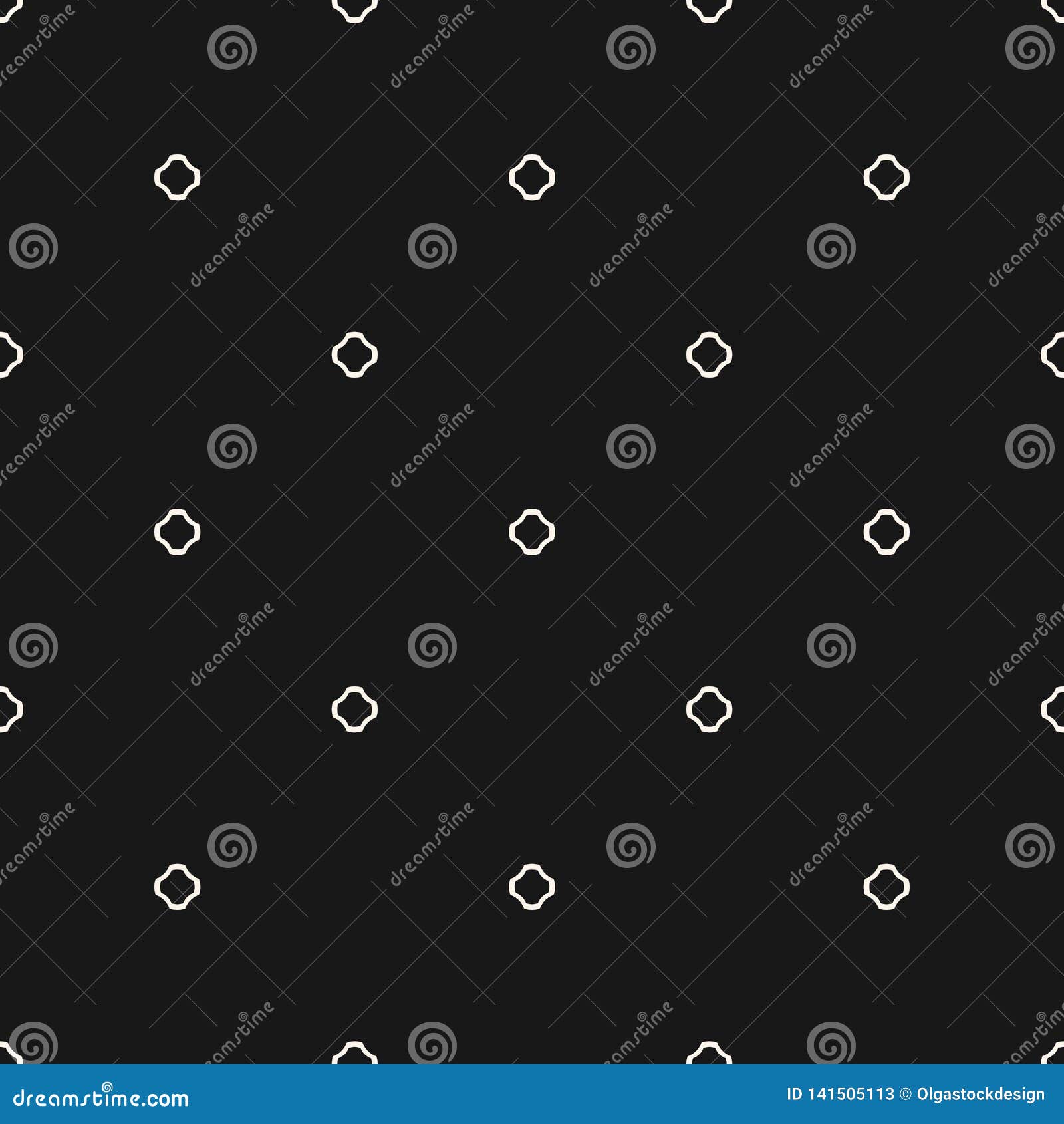 Subtle Dark Vector Minimalist Seamless Pattern with Small Outline ...