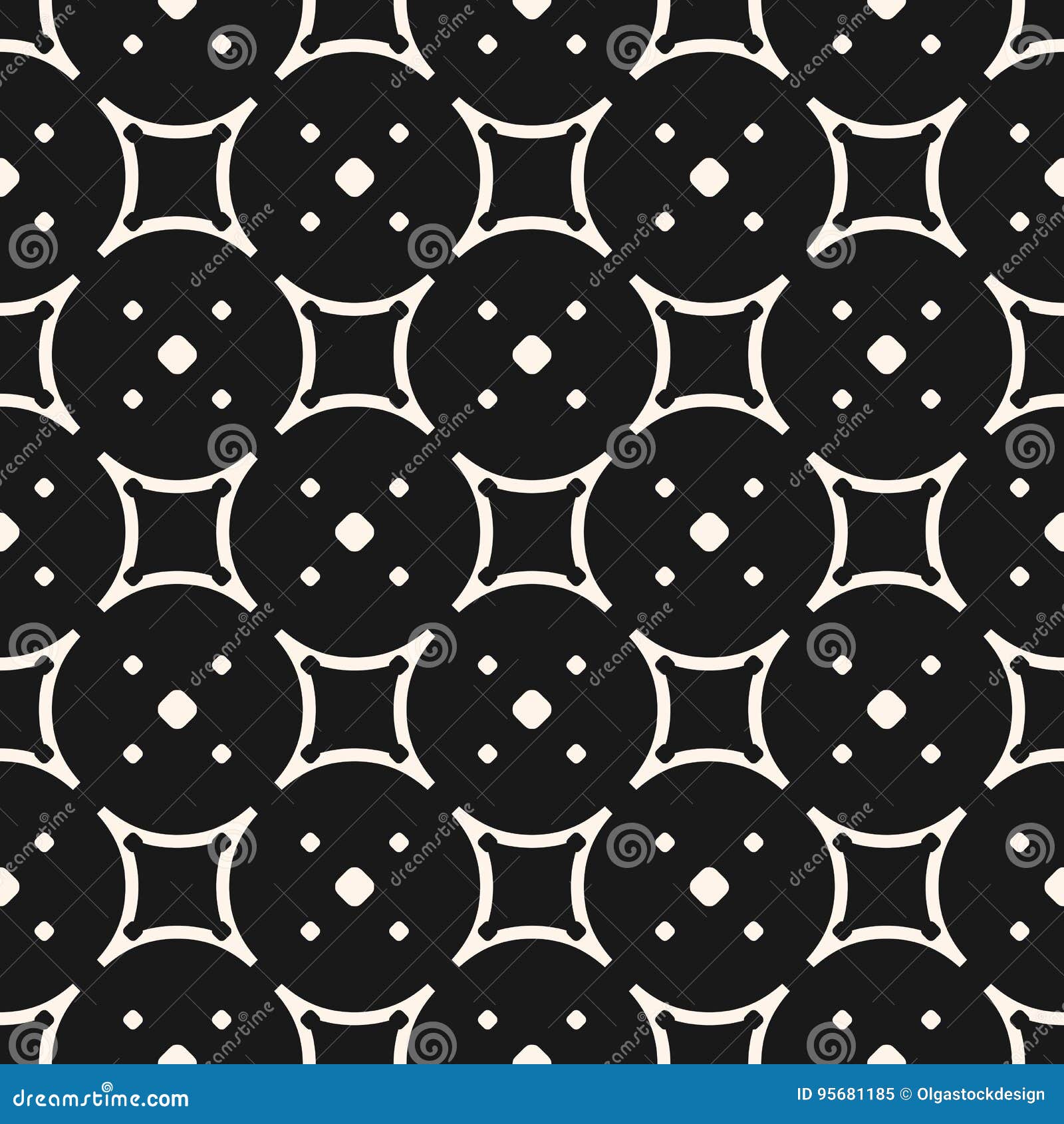 Subtle Geometric Seamless Pattern, Rounded Grid with Small Circles ...