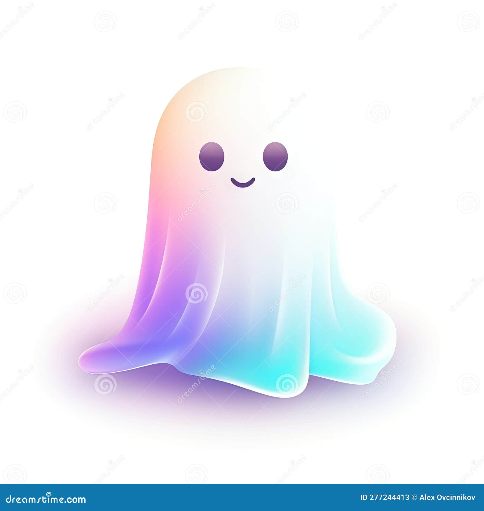 Subtle Ghost Logo with Cute Magic and Gradients for Branding. Stock ...