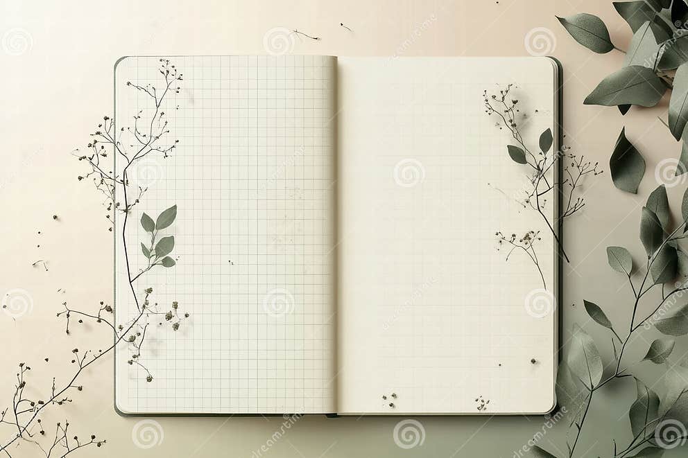 Elegant Minimalist Planner Layout with Subtle Grid Lines and Natural ...