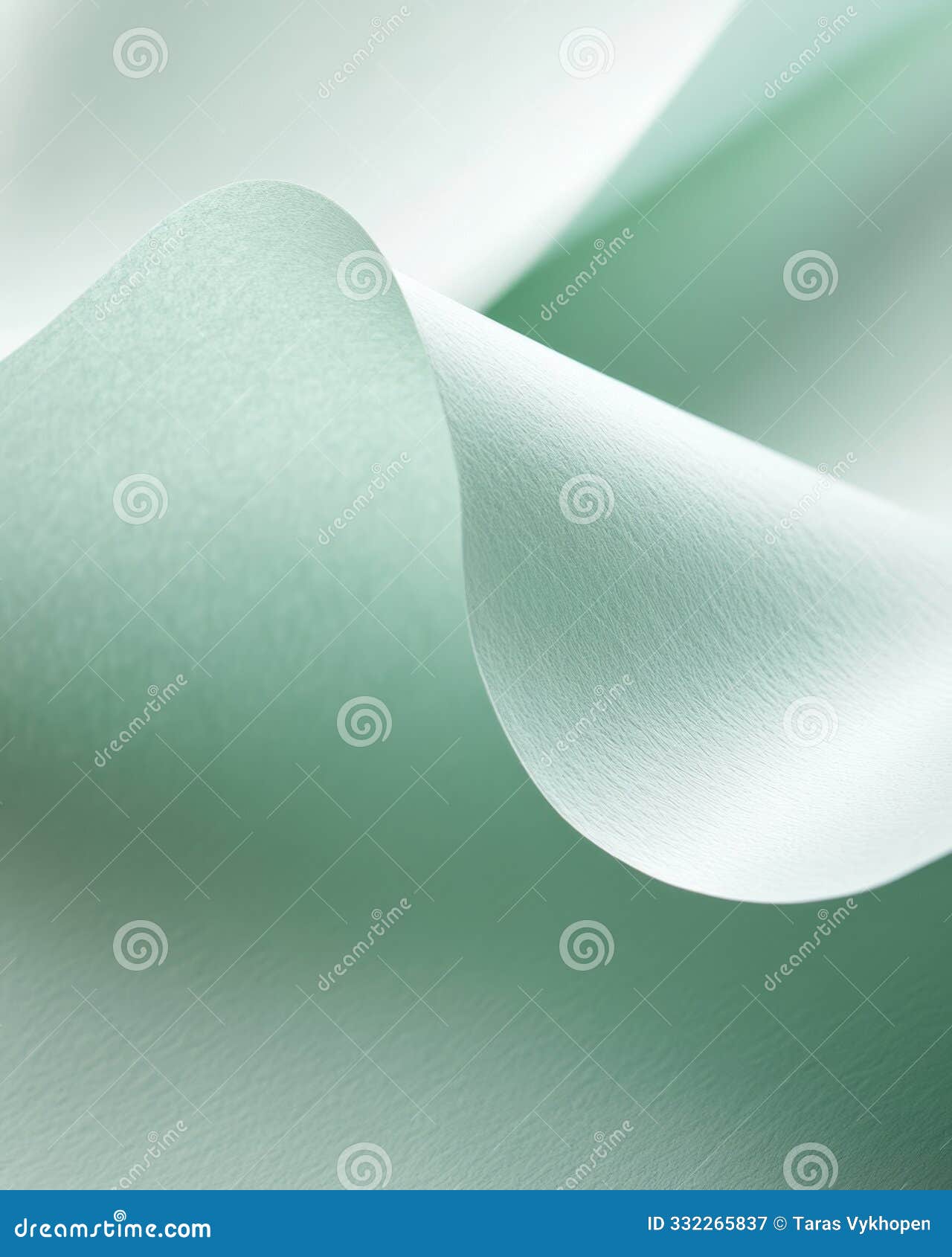 Subtle Layers of Green Paper Gently Curling in Soft Light for Artistic ...
