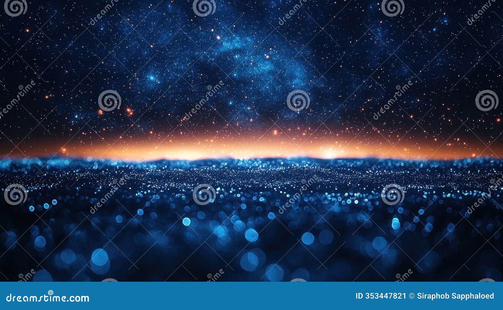 Subtle Starry Sky with Soft Gradients and Shimmering Blue Lights Stock ...