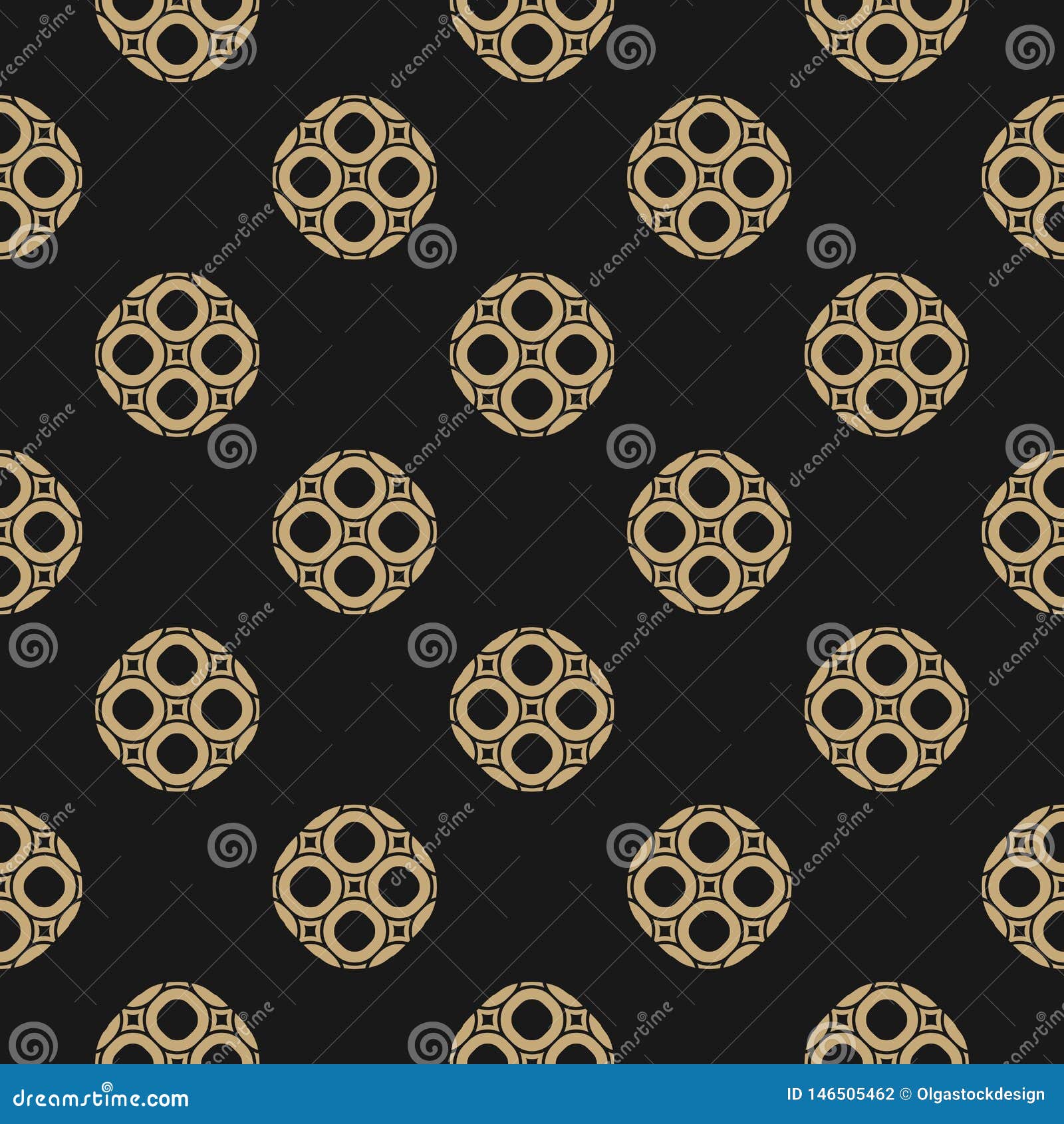 Subtle Vector Golden Abstract Grid Pattern. Seamless Gold and Black ...