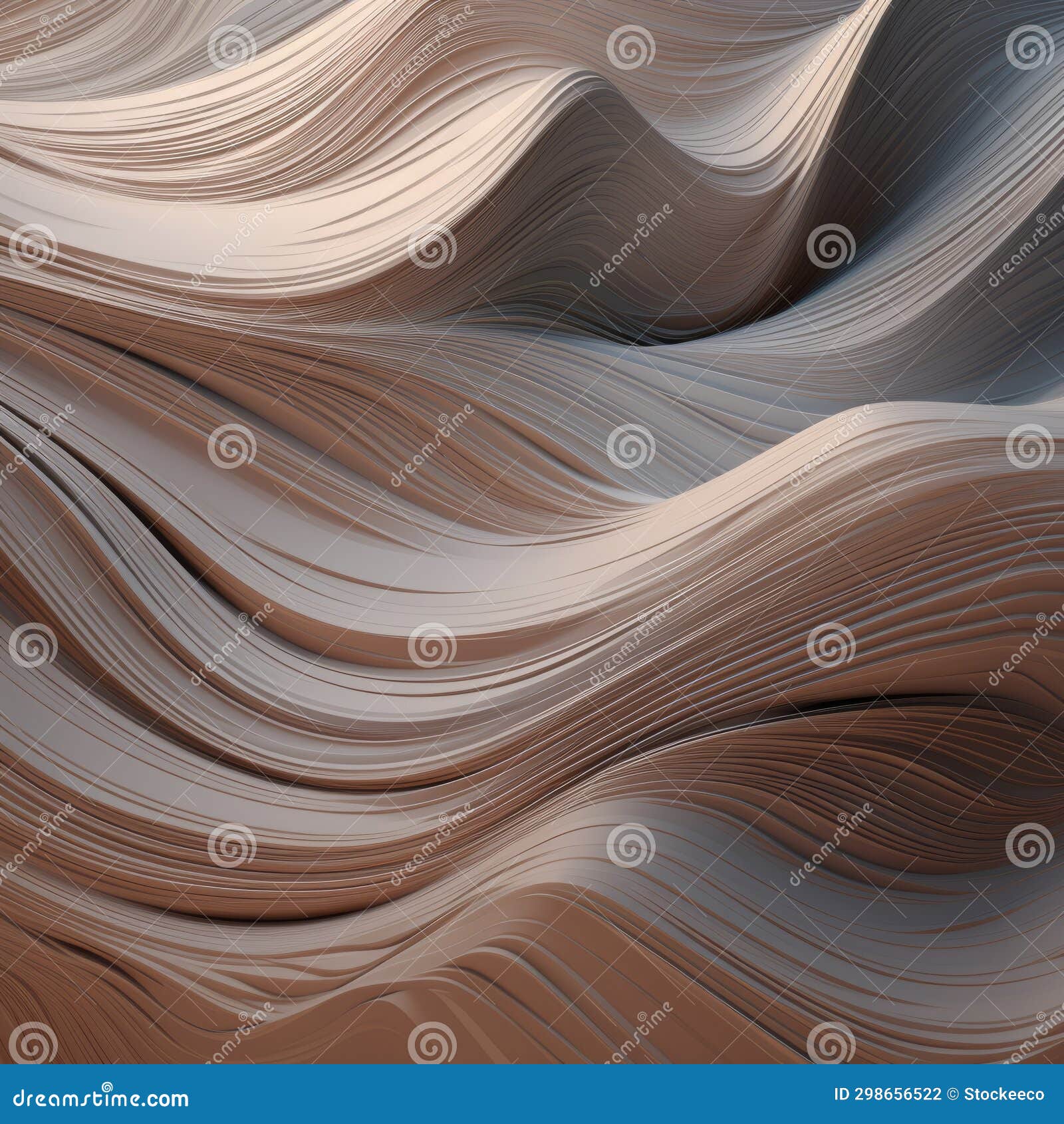 Subtle Waves and Curves: a Captivating 3d Image in Earthy Tones Stock ...
