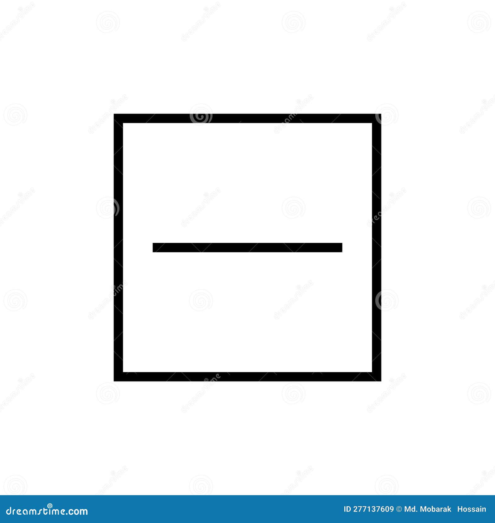 Subtract Vector Icon, Outline Style, Isolated on White Background ...