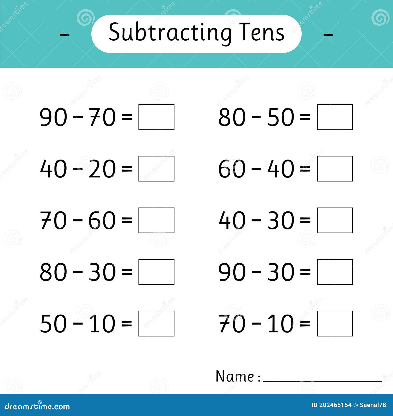 Subtracting Tens. School Education. Development of Logical Thinking ...
