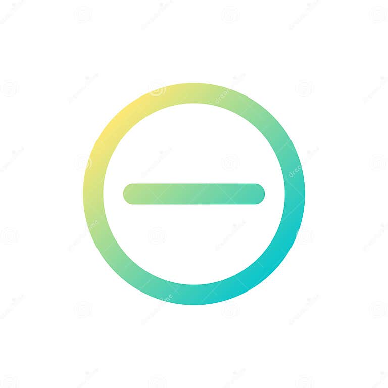 Subtraction Button Pixel Perfect Gradient Linear Ui Icon Stock Vector - Illustration of webpage ...
