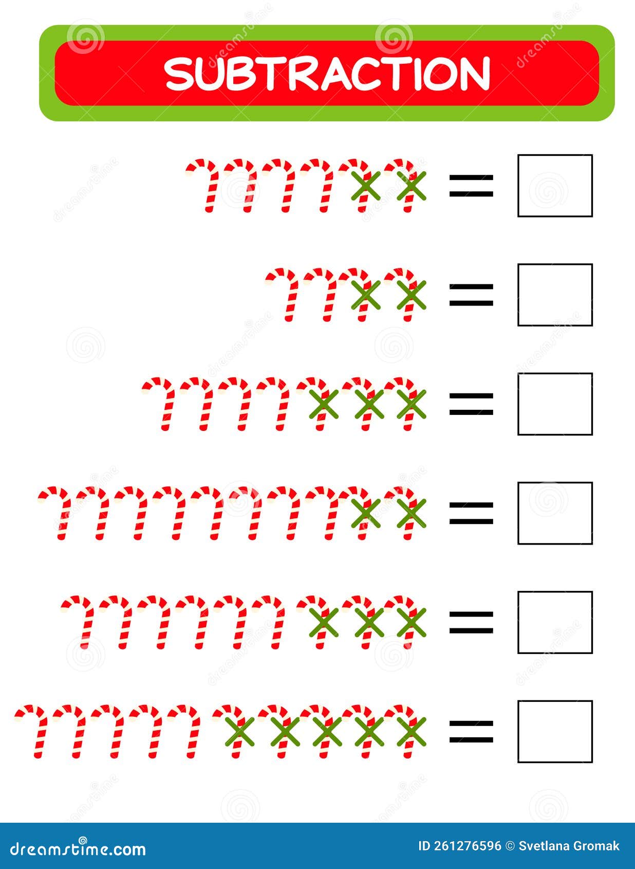 Subtraction. Math Worksheet for Kids. Developing Numeracy Skills. Solve ...