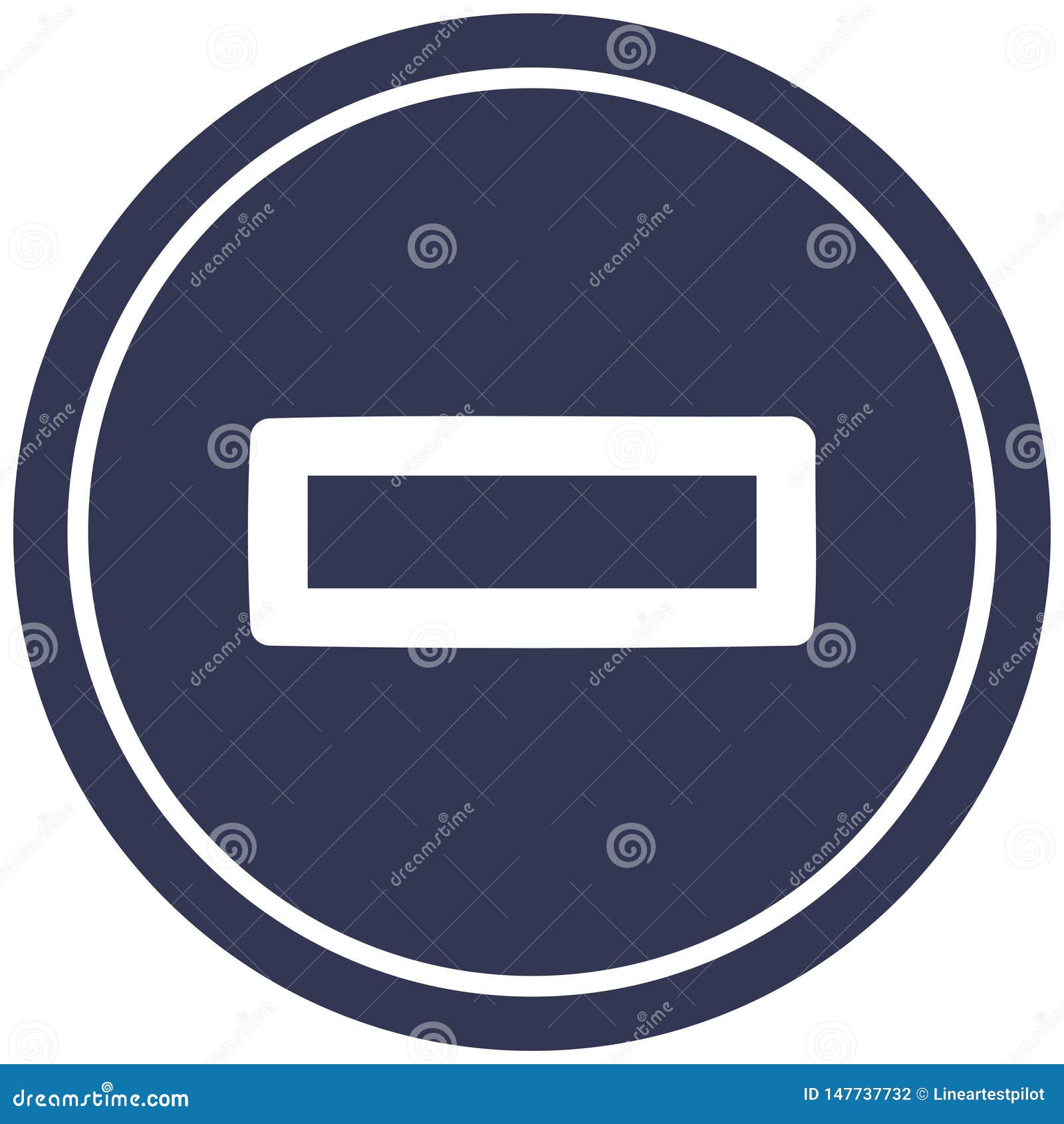 Subtraction Symbol Circular Icon Stock Vector - Illustration of ...