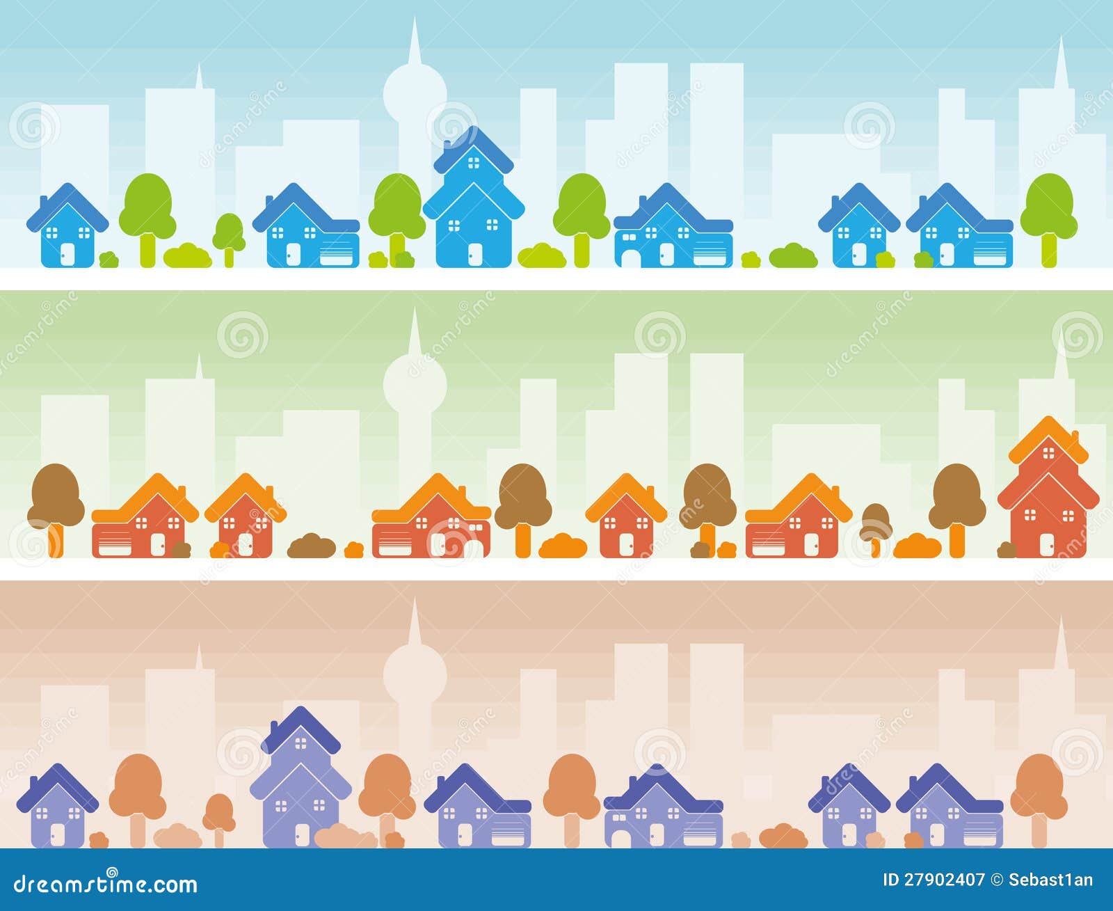 Suburb Banner stock vector. Illustration of design, element - 27902407