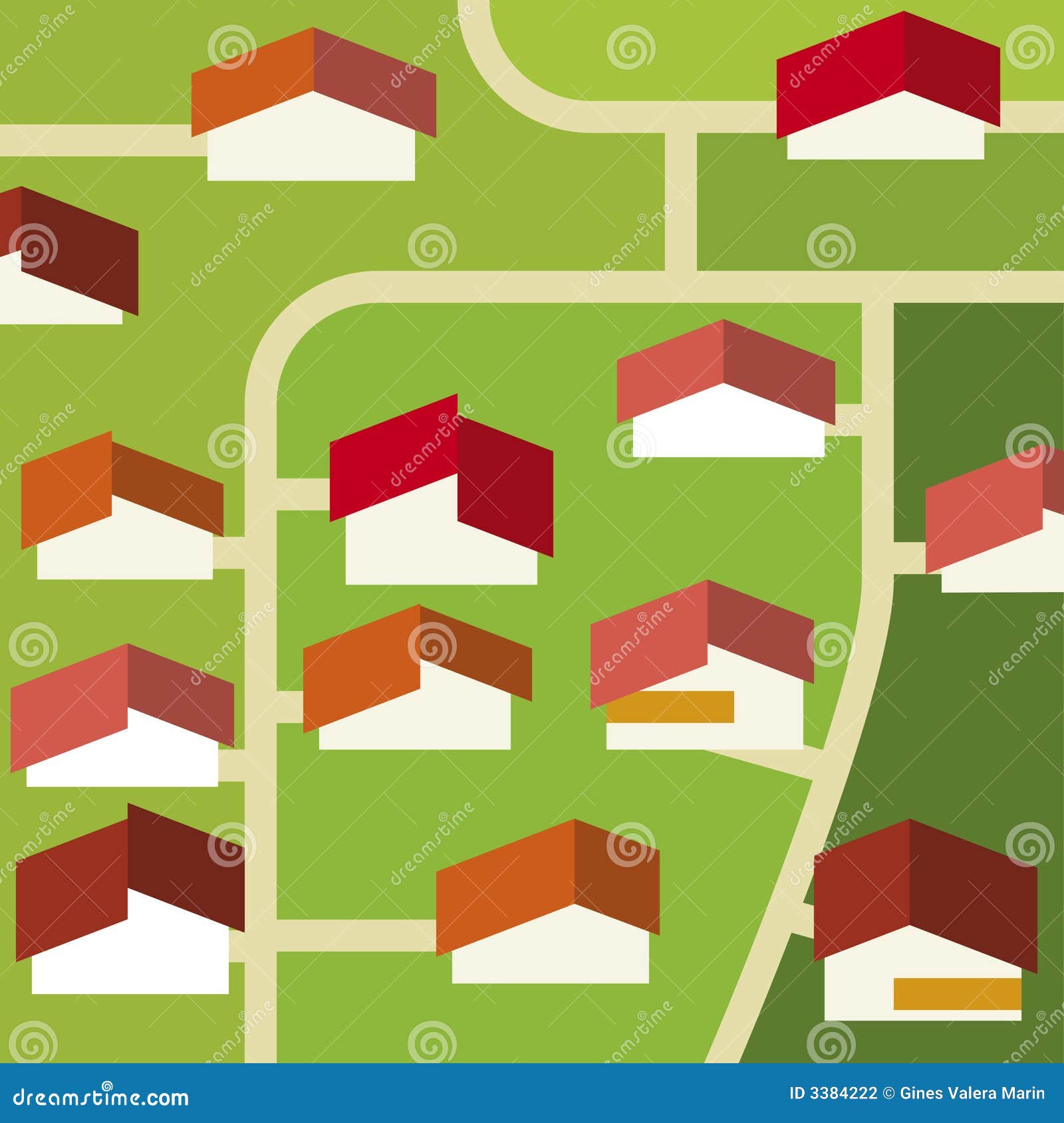 Suburb (vector) stock vector. Illustration of urban, street - 3384222