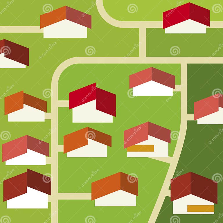 Suburb (vector) stock vector. Illustration of urban, street - 3384222