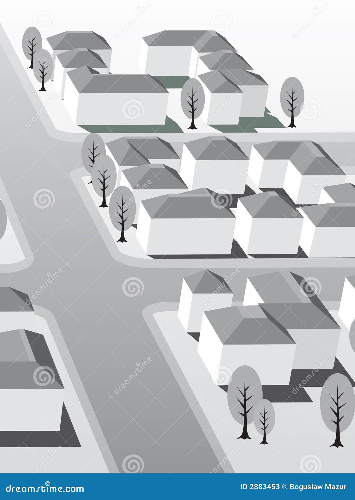 Suburb3 stock vector. Illustration of garden, place, apartment - 2883453