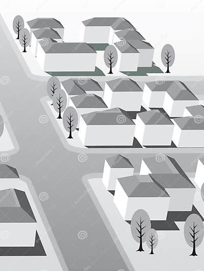 Suburb3 stock vector. Illustration of garden, place, apartment - 2883453