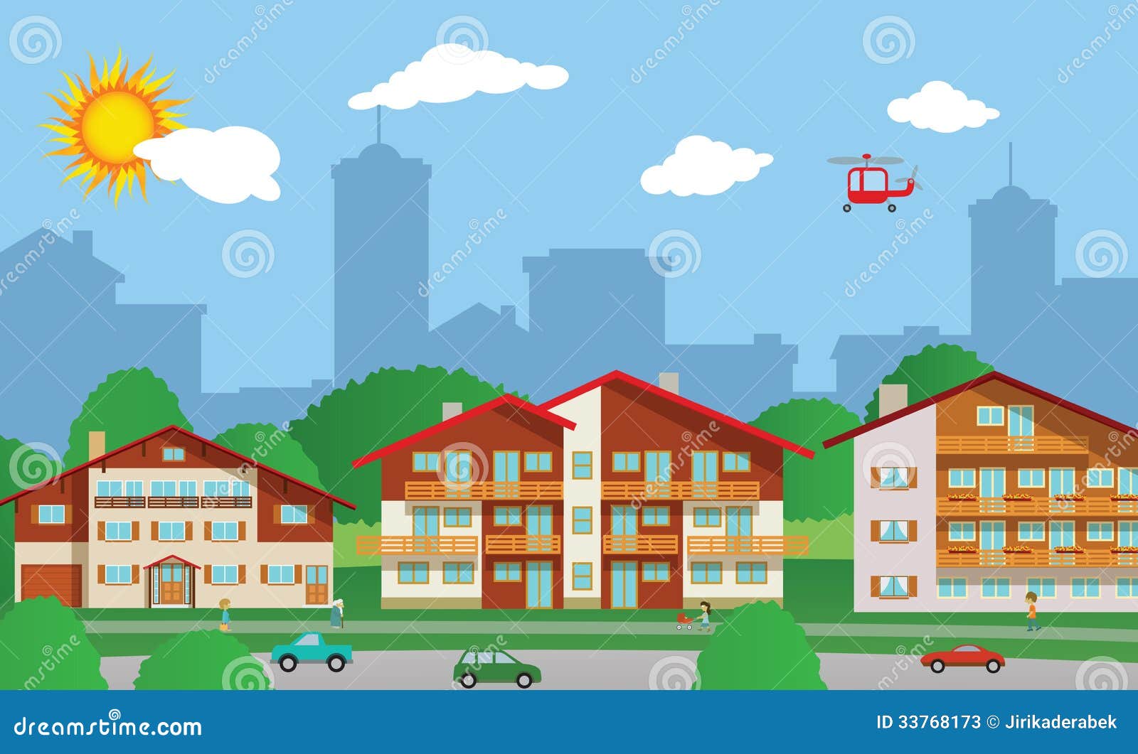 Suburban accommodation stock vector. Illustration of city - 33768173