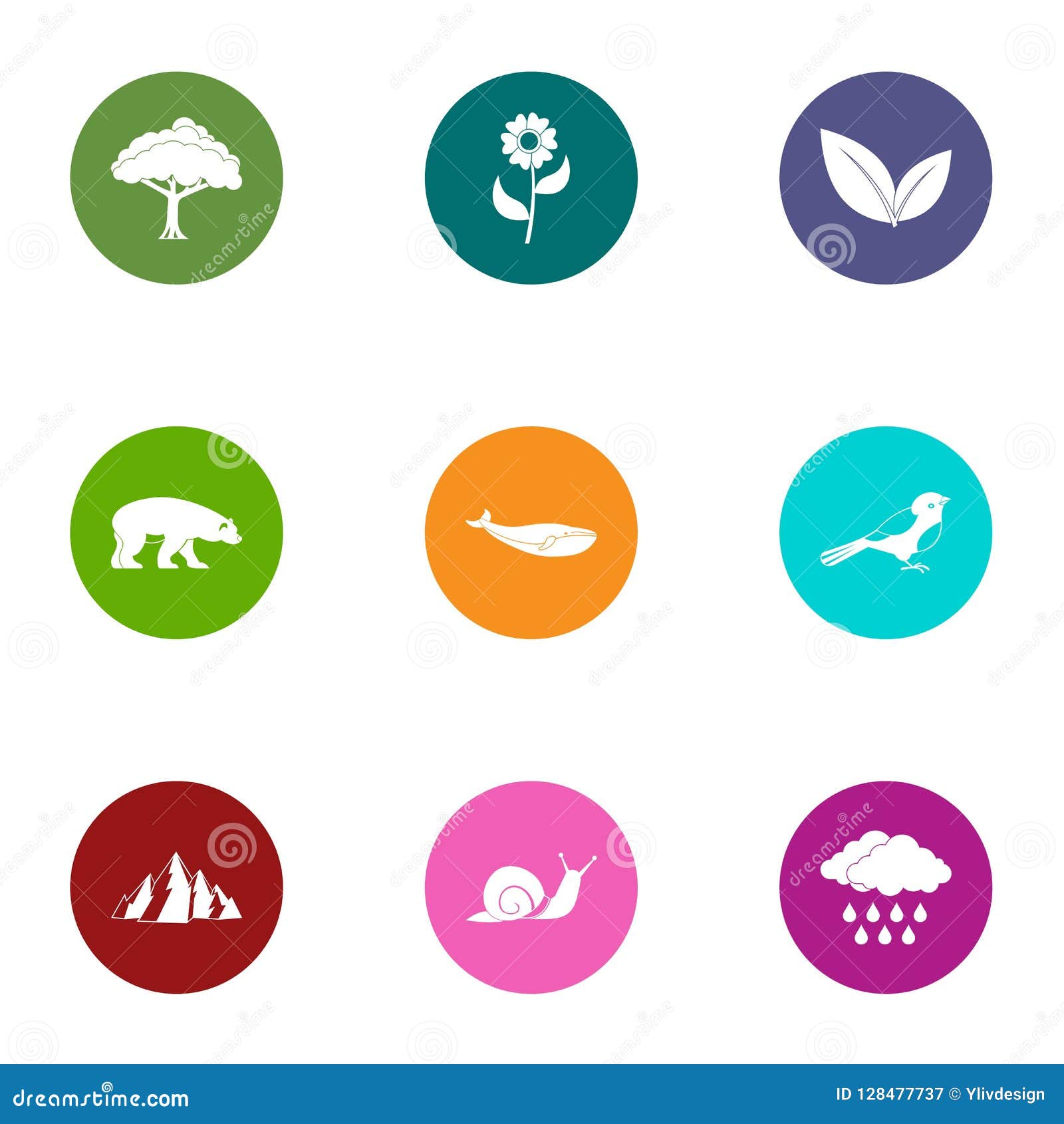 Suburban Area Icons Set, Flat Style Stock Vector - Illustration of ...