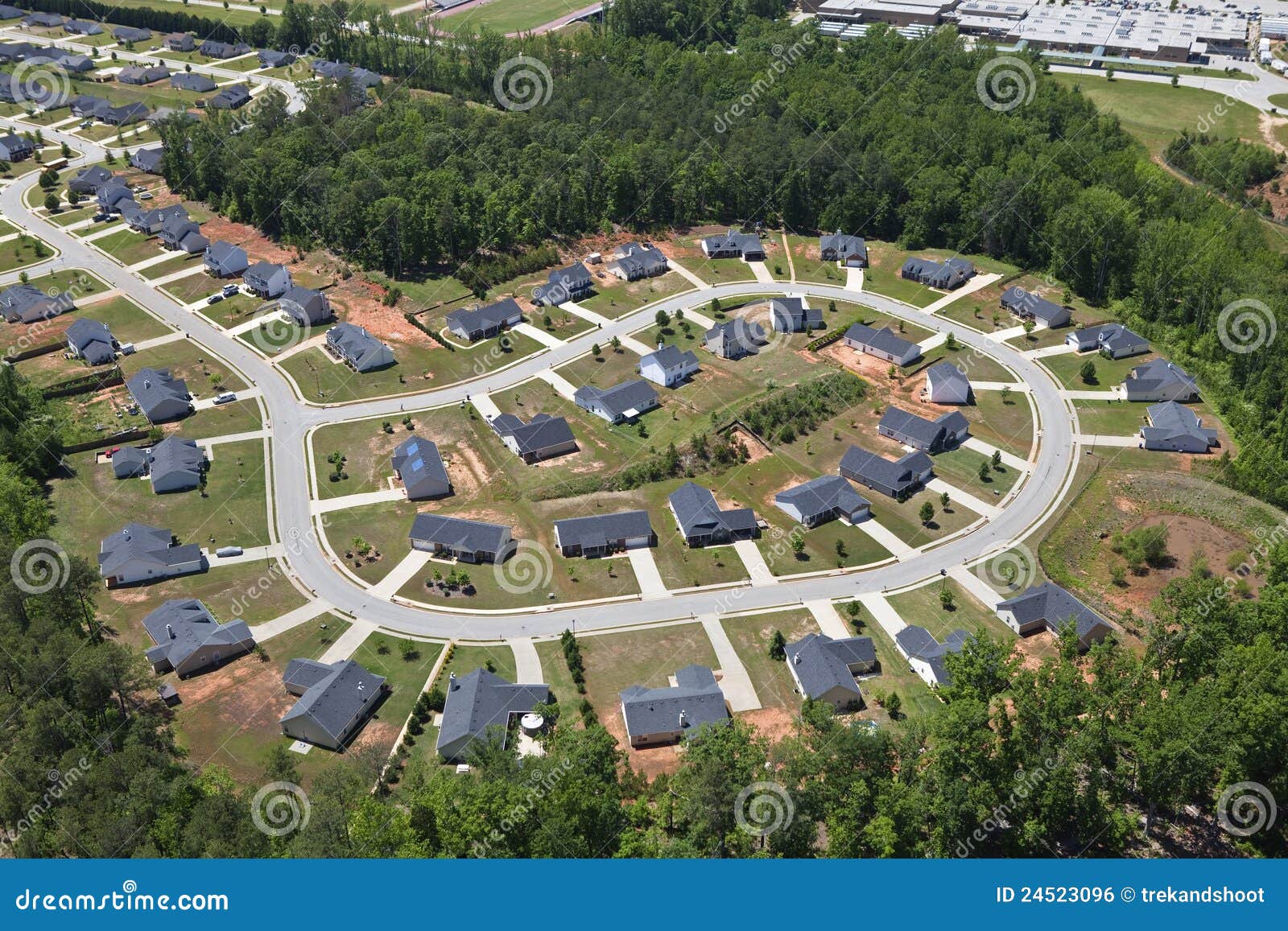 Suburban Culdesac Aerial Royalty Free Stock Image - Image: 24523096