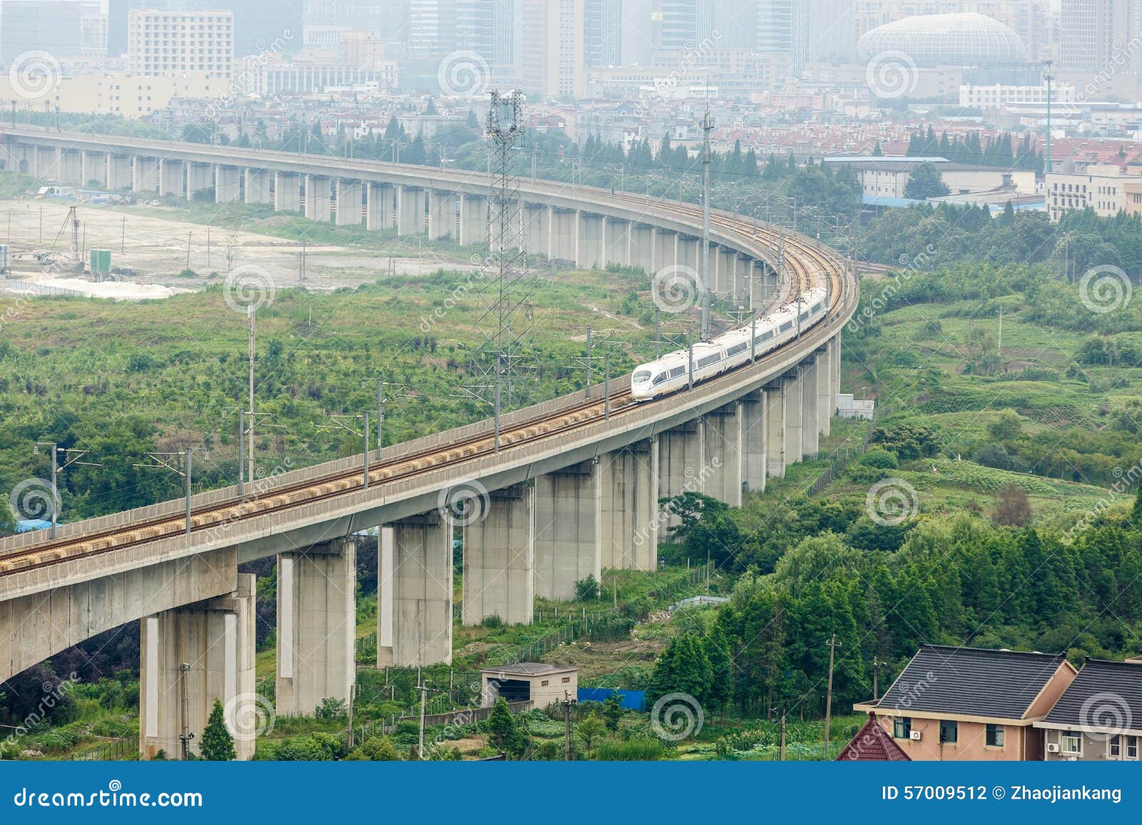 Suburban Green Plants and Viaduct Stock Photo - Image of hangzhou, view ...