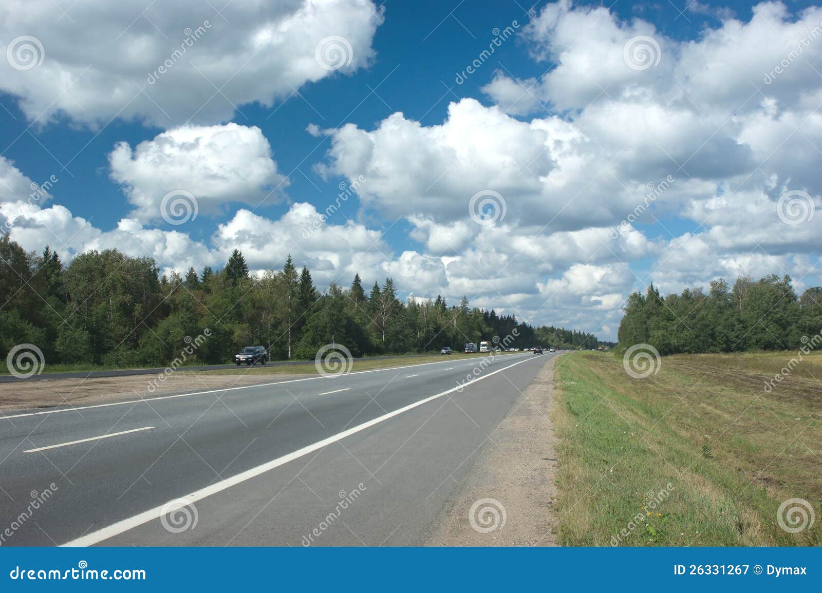 Suburban Highway in Summer Day Stock Image - Image of blue, objects ...