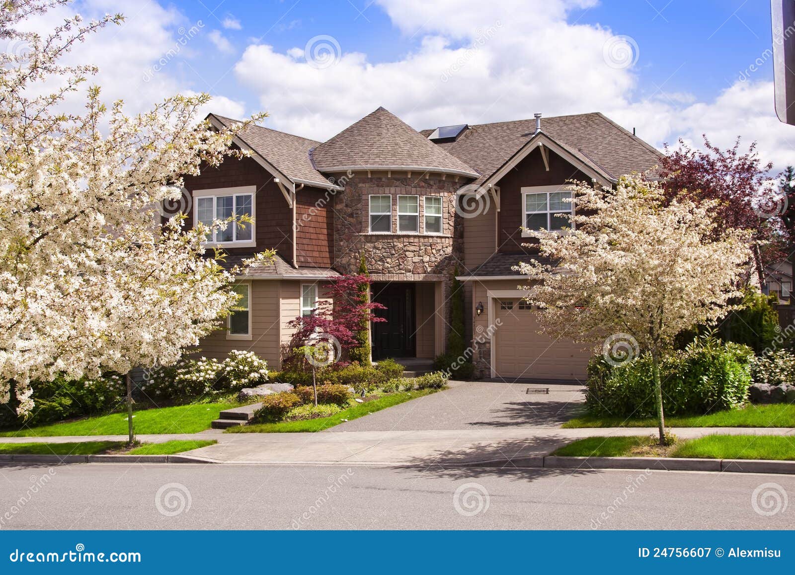 Suburban home stock image. Image of luxury, front, expensive - 24756607