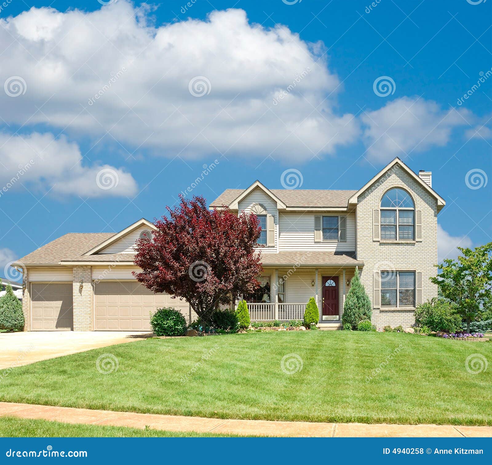 Suburban Home stock photo. Image of estate, driveway, concrete - 4940258