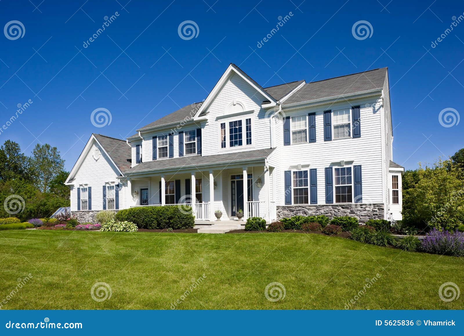 Suburban home. stock photo. Image of grass, spring, residence - 5625836