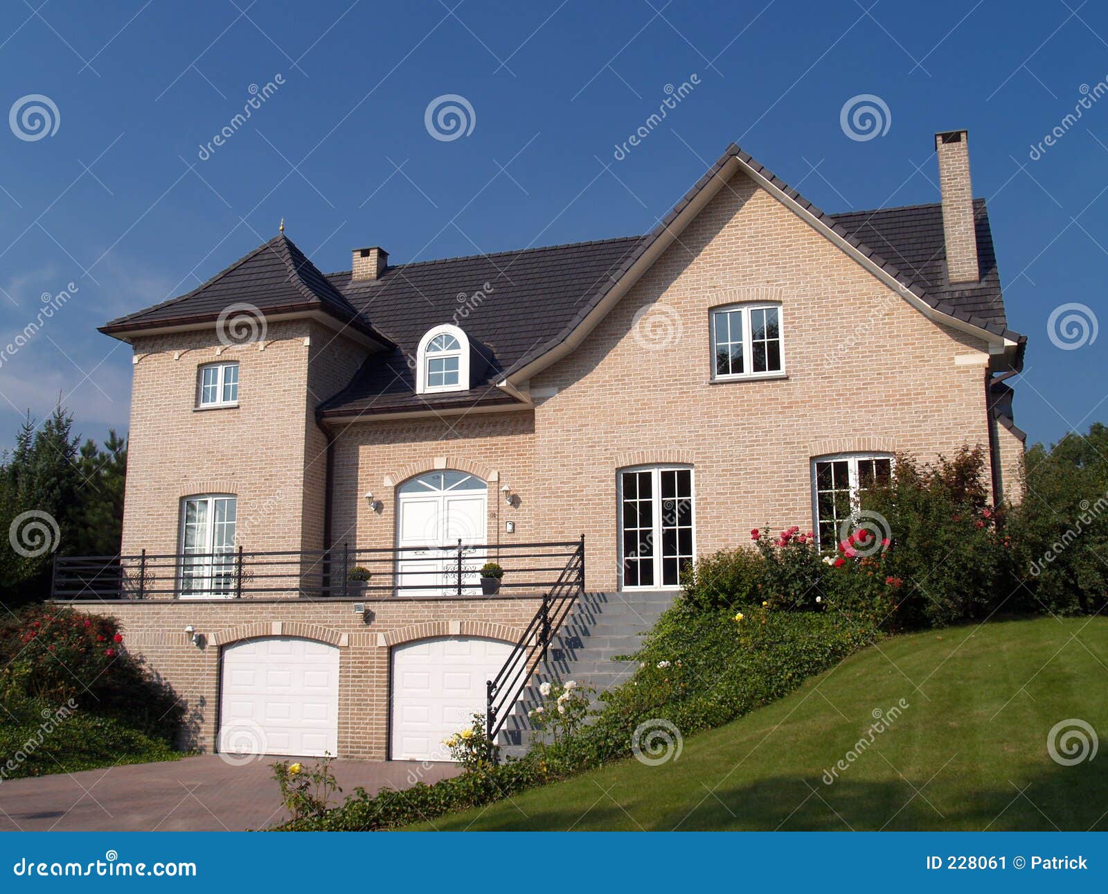 Suburban house. stock image. Image of country, dwelling - 228061