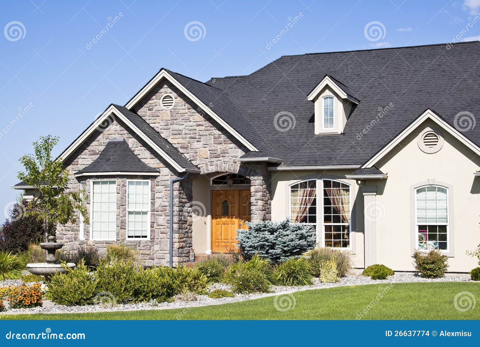 Suburban house stock photo. Image of grand, fancy, neighborhood - 26637774