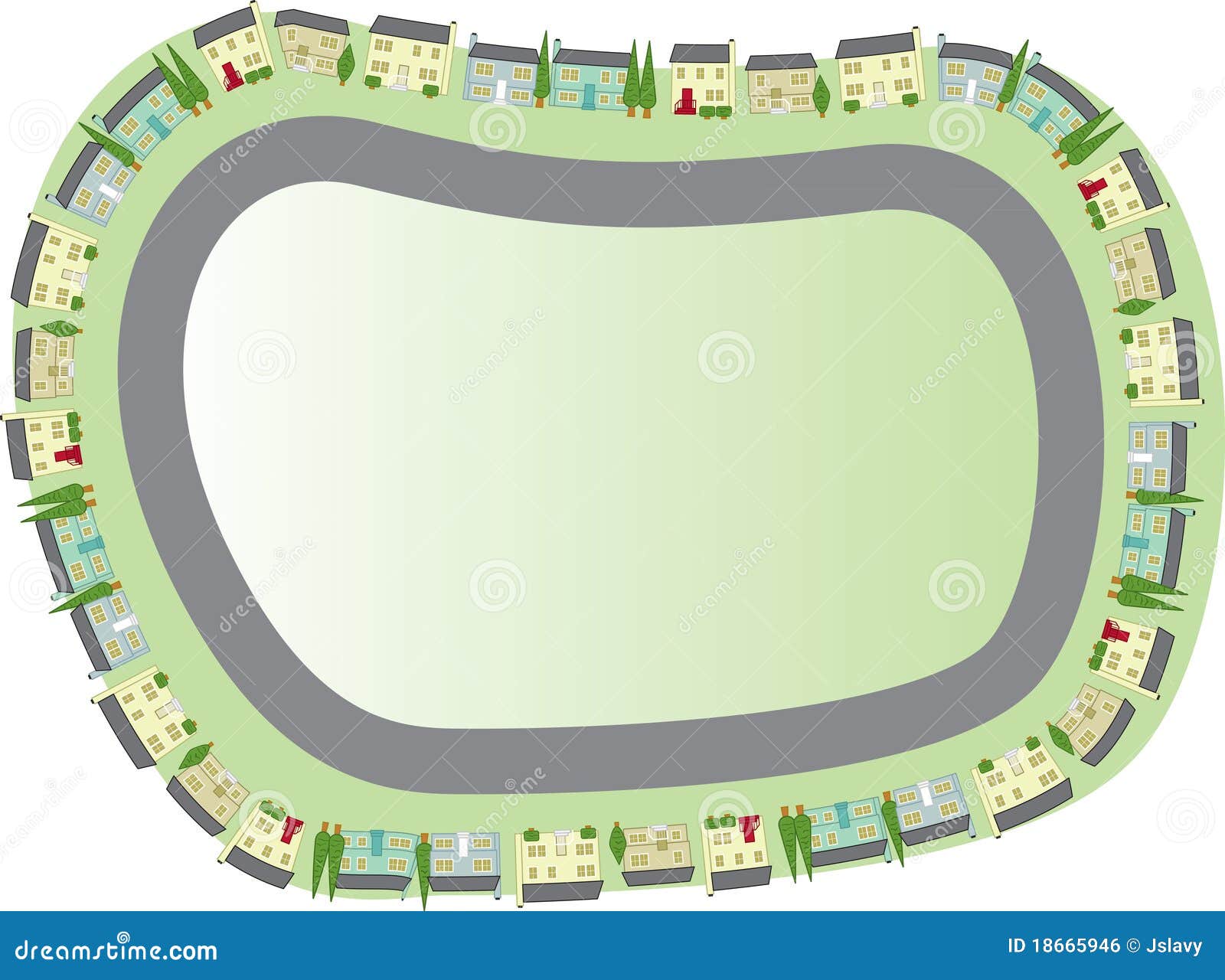 Suburban Neighborhood Border Stock Vector - Illustration of suburbs ...
