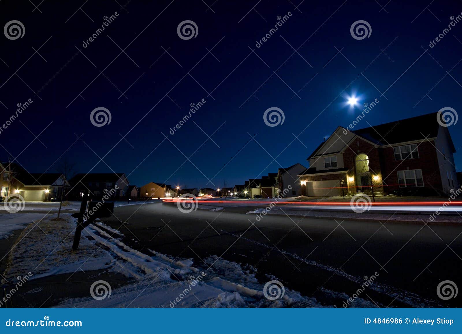 Suburban night stock photo. Image of subdivision, dark - 4846986