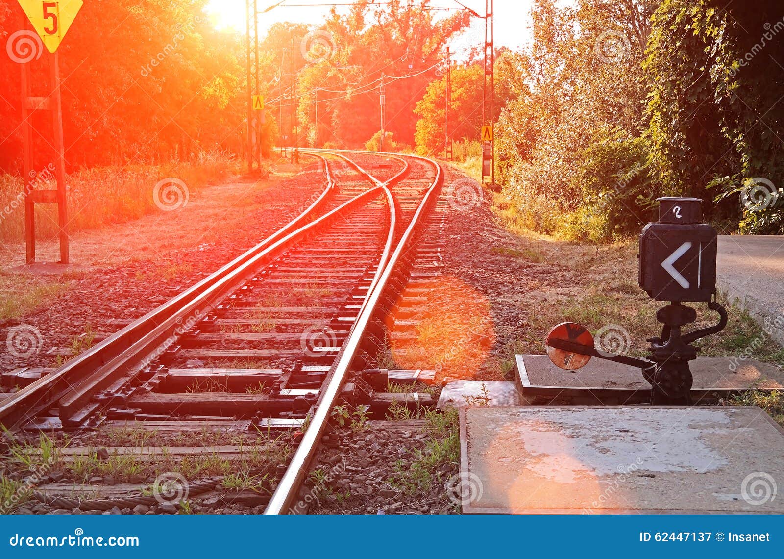 Suburban railroad switch stock image. Image of change - 62447137