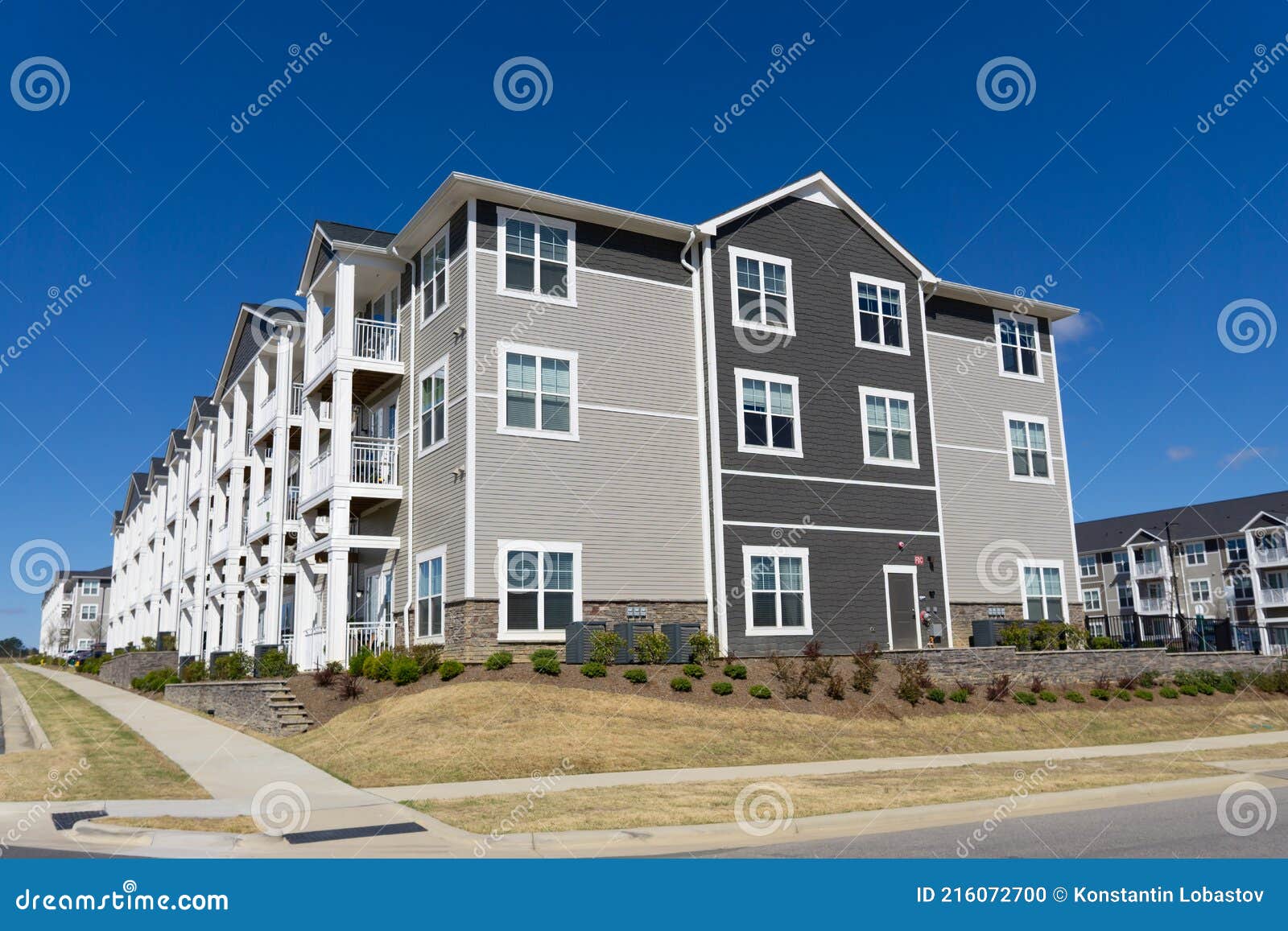 Suburban Residential Apartment Complex Building Stock Photo - Image of ...