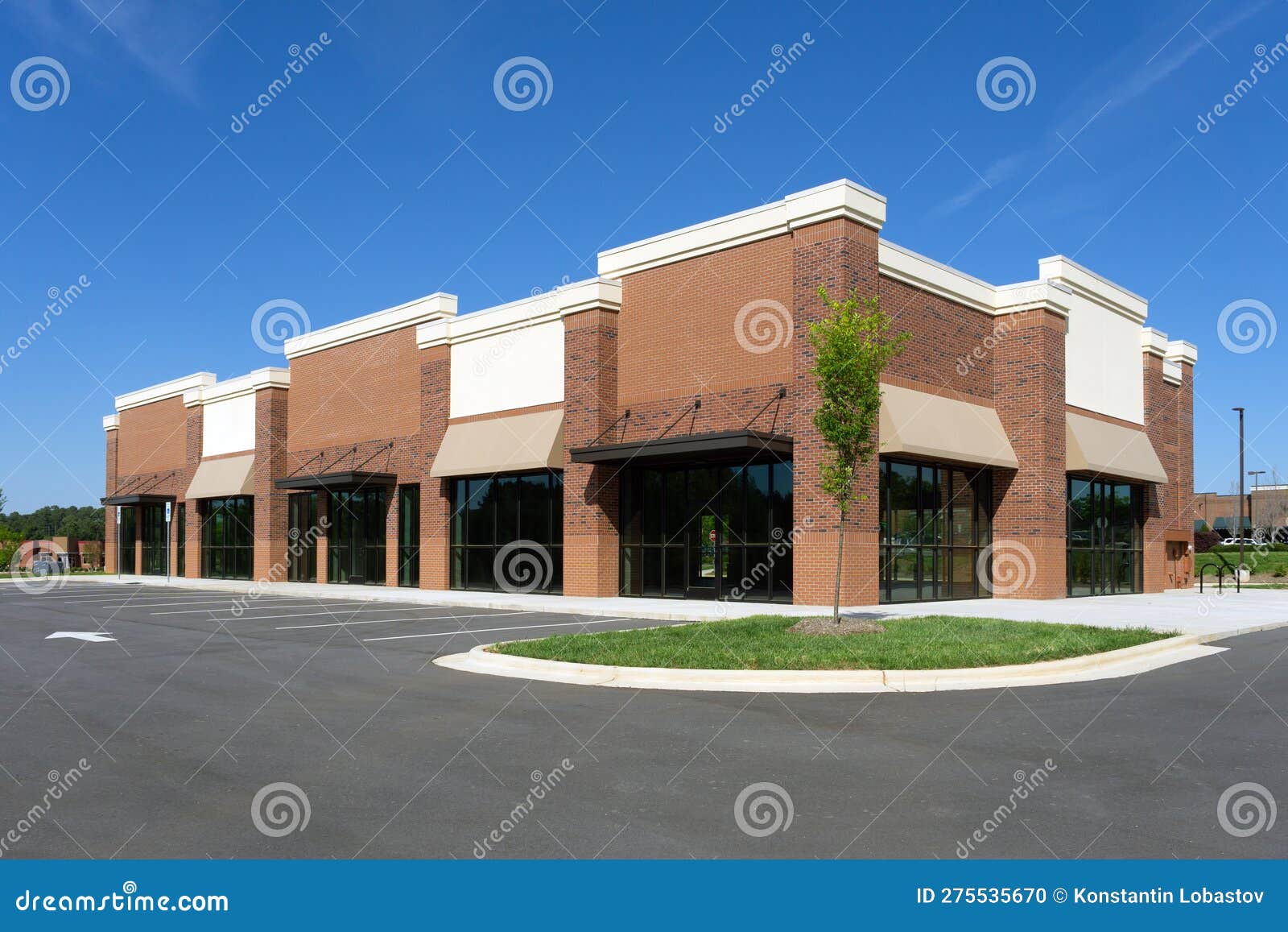 Suburban Retail Office Building Stock Photo - Image of view, apartment ...