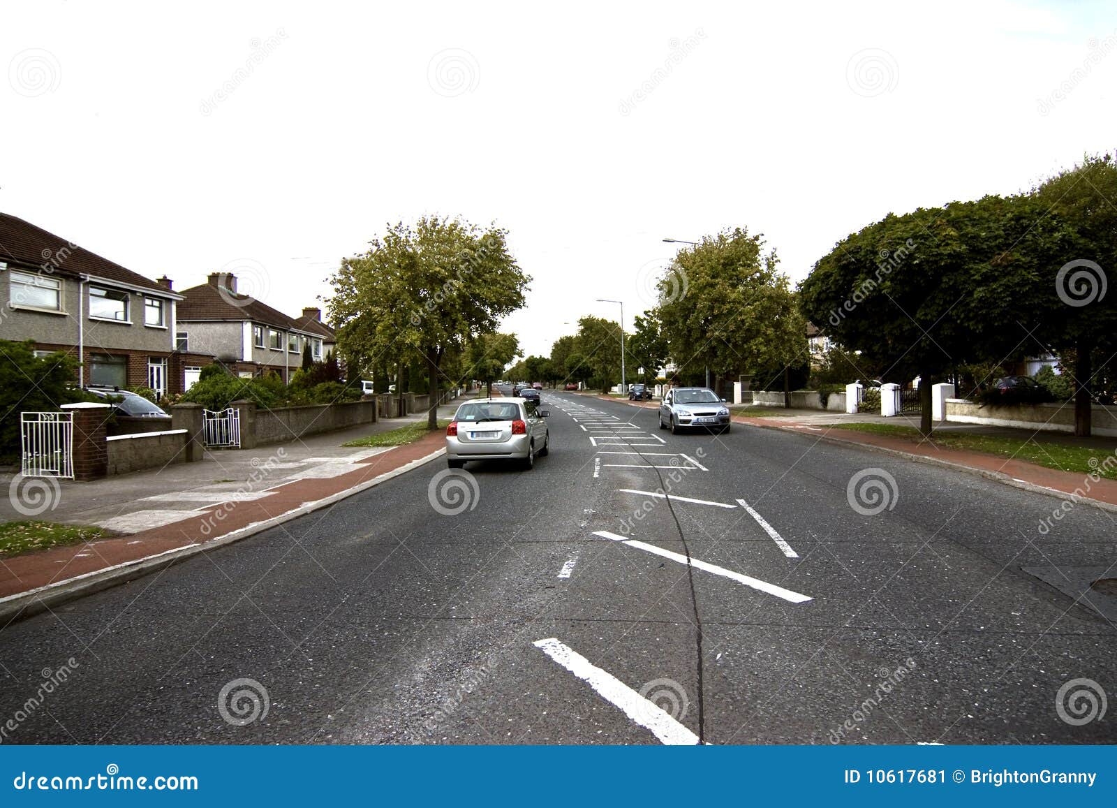 Suburban road stock image. Image of suburbia, trees, path - 10617681