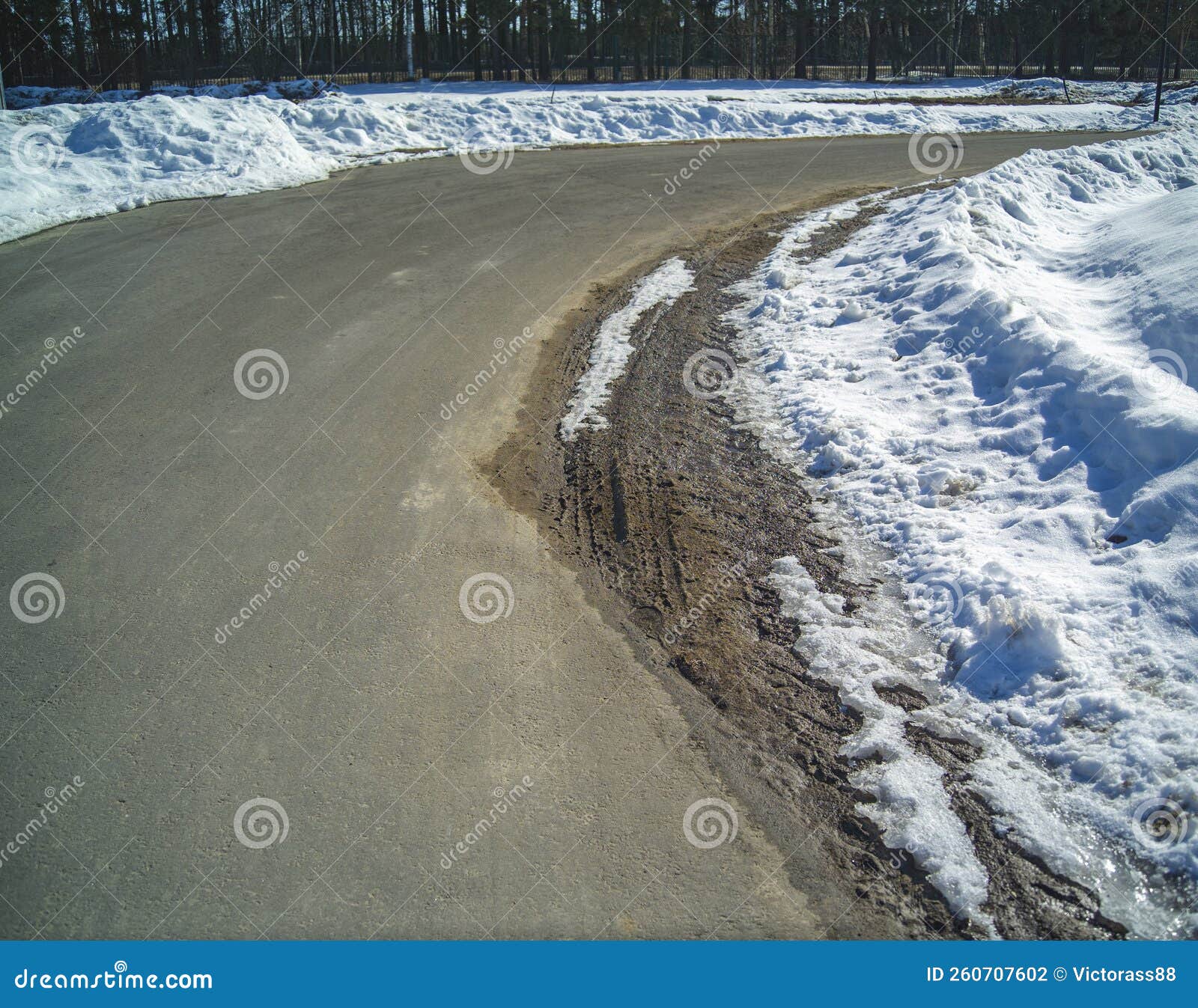 Sharp turn road stock photo. Image of springtime, suburban - 260707602
