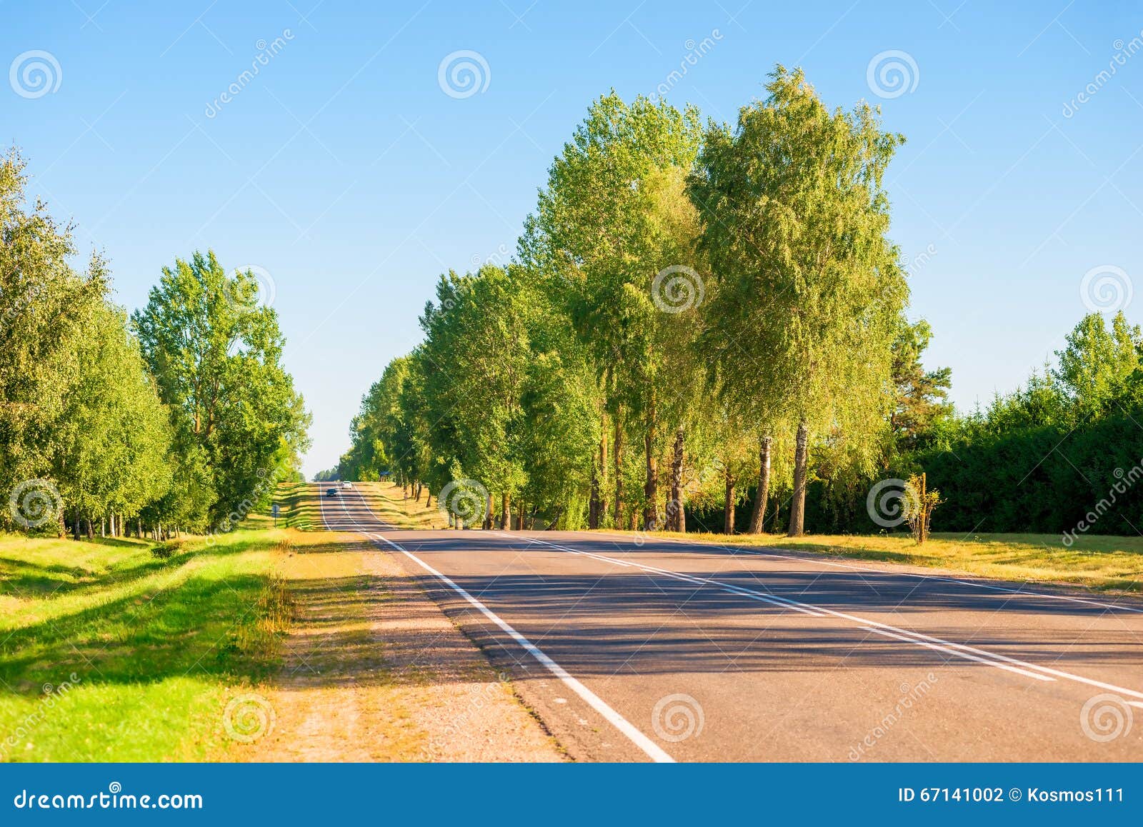 The Suburban Road on a Sunny Day Stock Photo - Image of outdoor, empty ...