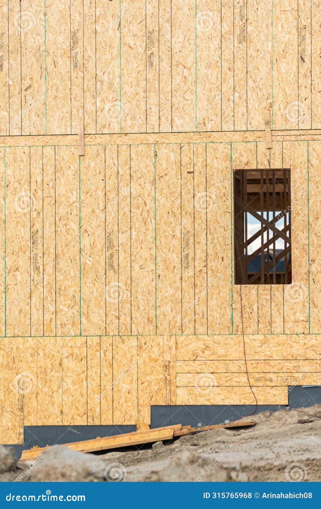 Suburban Single-Family House Construction: Framing Stage Progress Stock ...