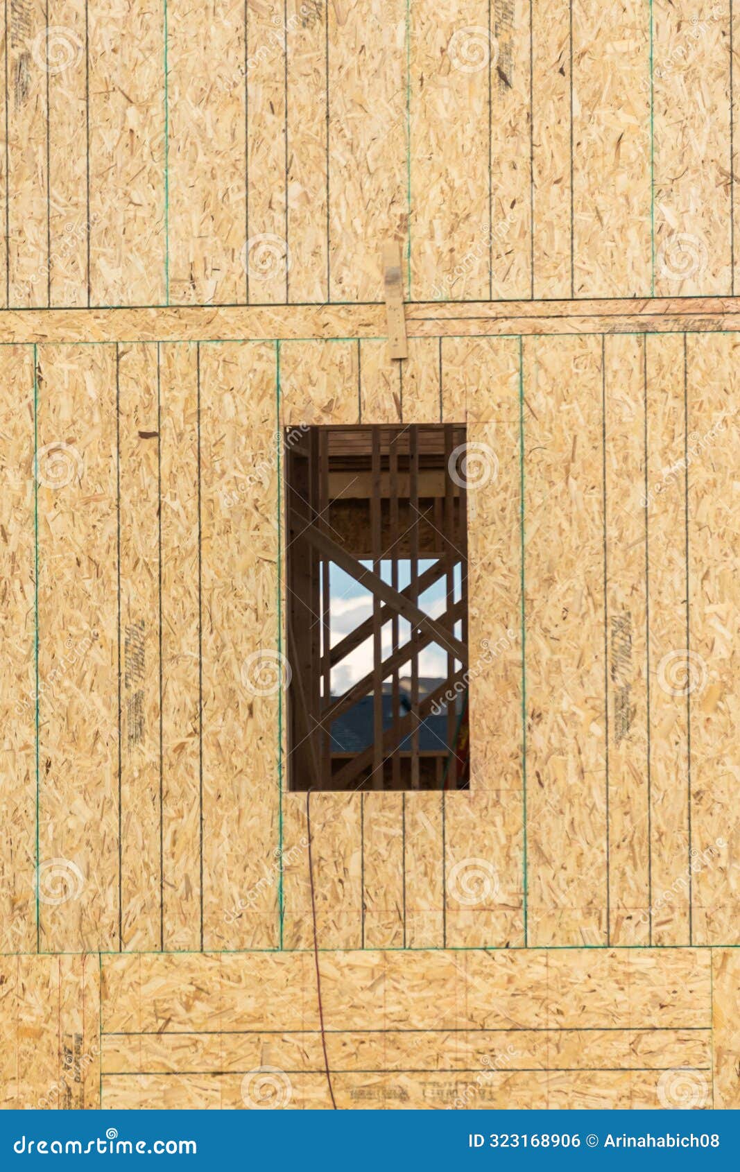 Suburban Single-Family House Construction: Framing Stage Progress Stock ...