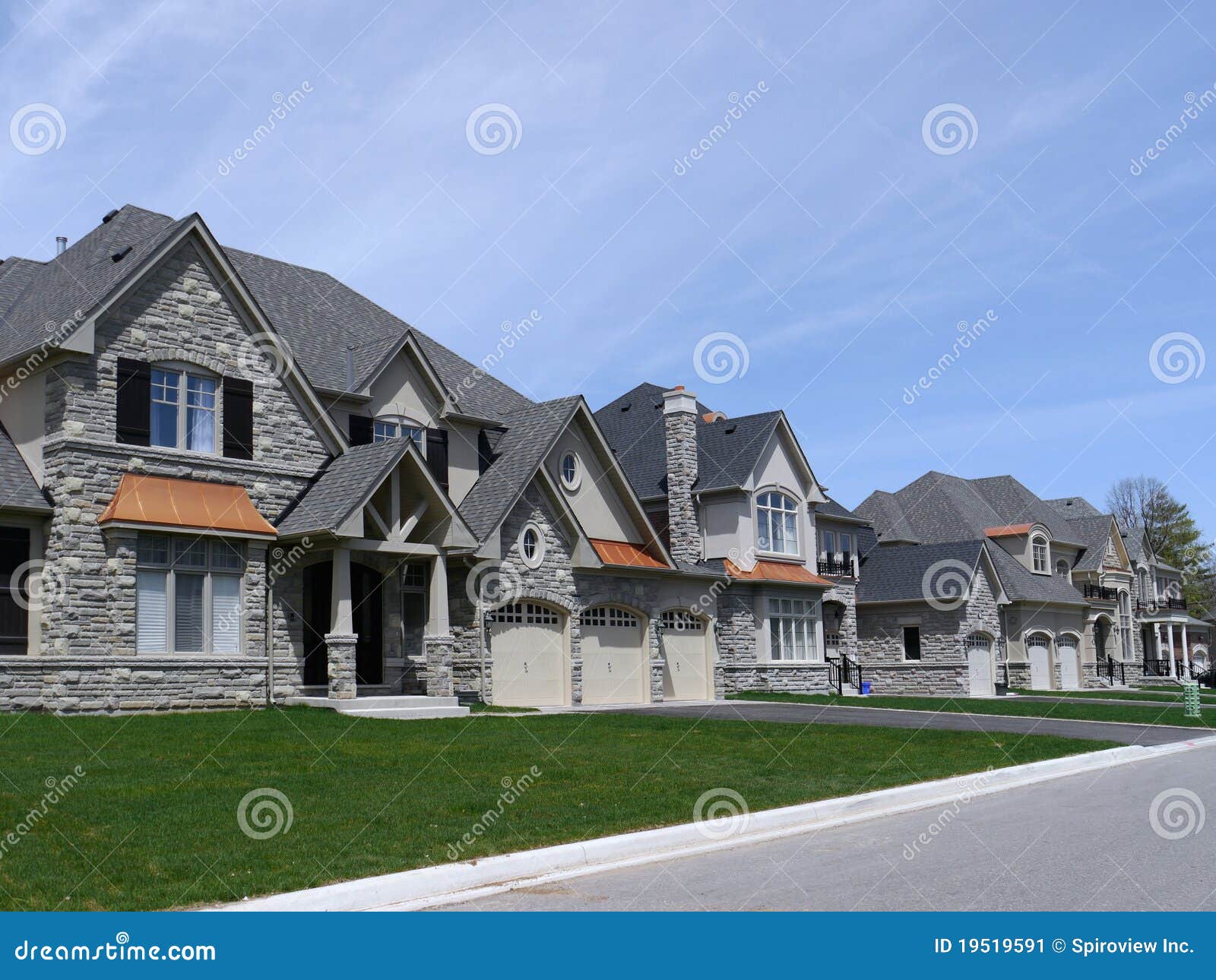 Suburban street stock image. Image of driveway, house - 19519591