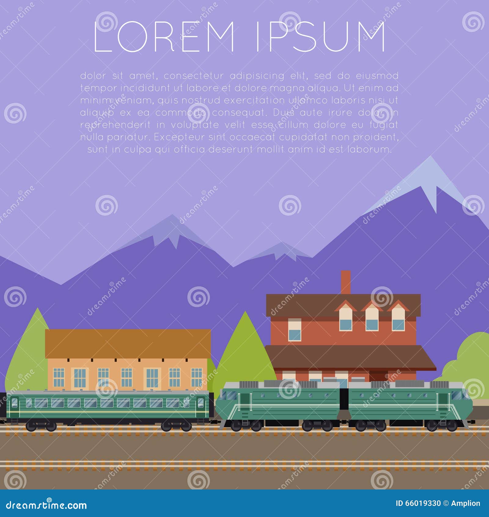 Suburban train banner stock vector. Illustration of express - 66019330