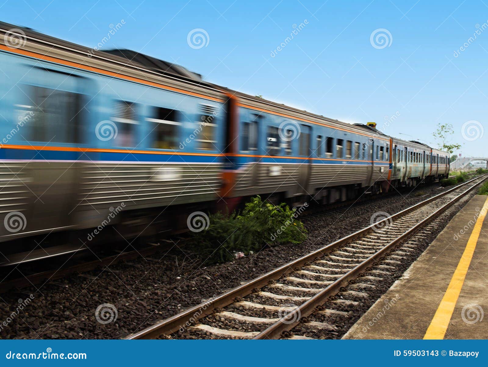 Suburban Trains Were Moving with Speed Stock Image - Image of trains ...
