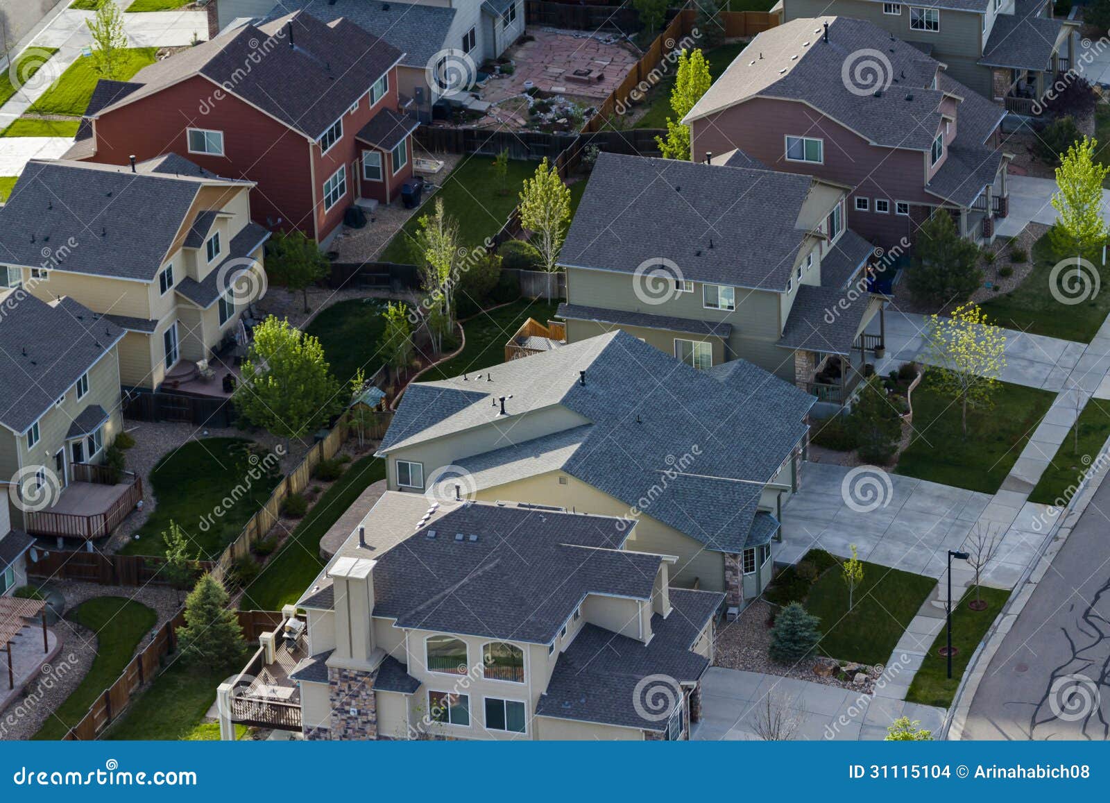 Suburbia stock photo. Image of view, summer, aerial, erie - 31115104