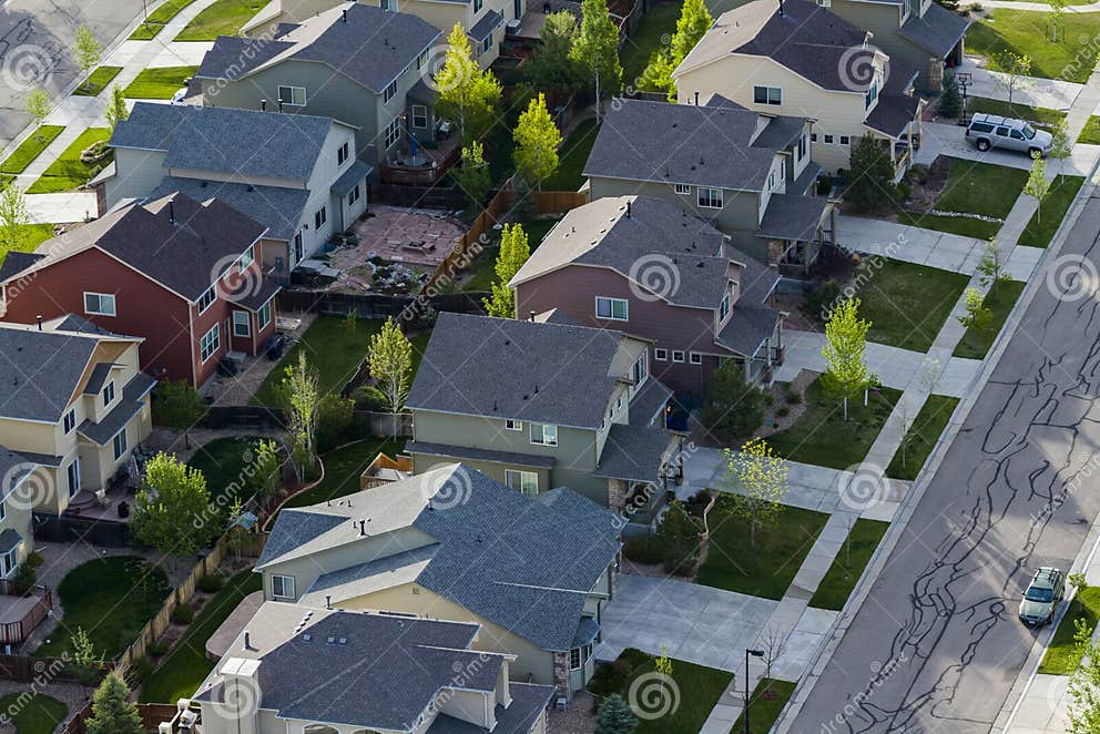 Suburbia stock photo. Image of suburbs, houses, lawn - 31115106