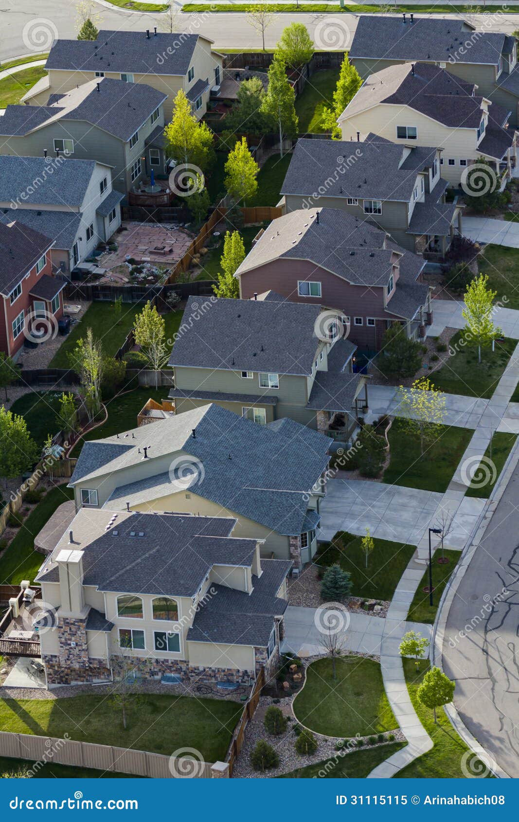 Suburbia stock image. Image of view, colorado, street - 31115115